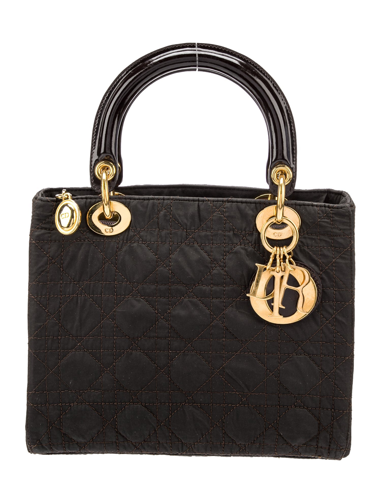 Christian Dior Nylon Lady Dior Medium Cannage Pattern Vintage - Black ...