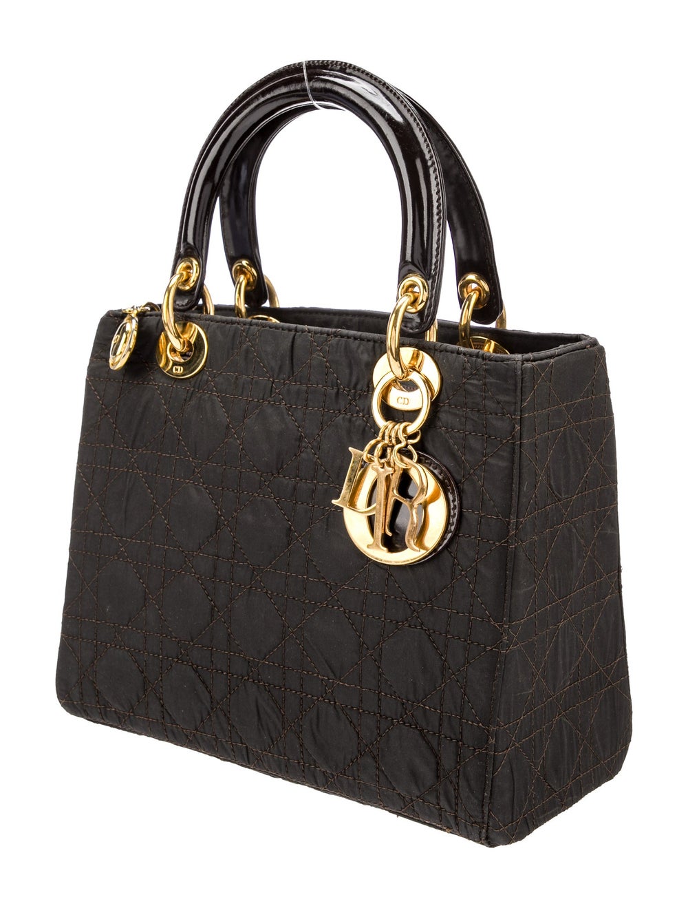 Christian Dior Nylon Lady Dior Medium Cannage Pattern Vintage - Black ...