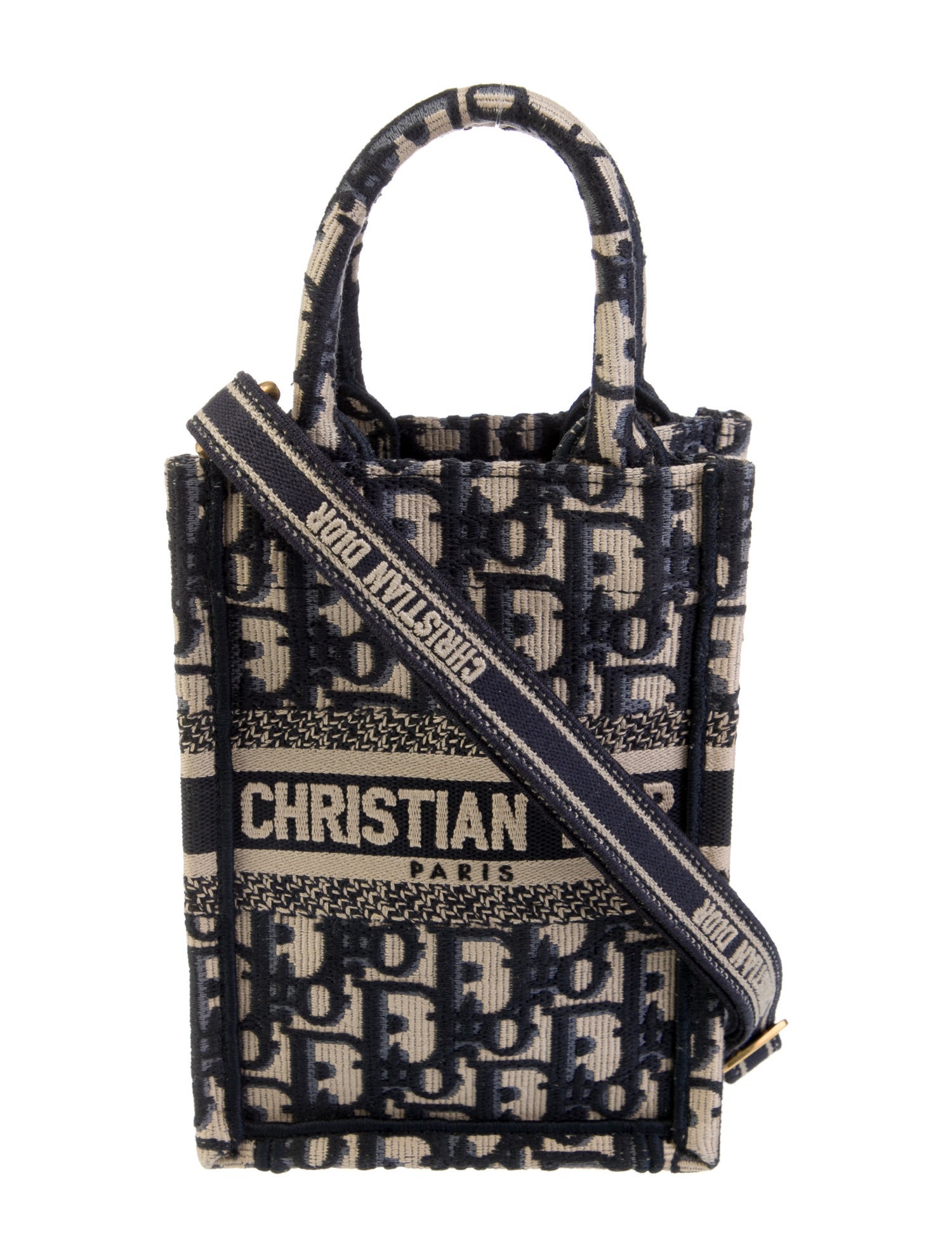 Christian Dior 2022 Mini Oblique Vertical Book Tote - Blue Totes ...