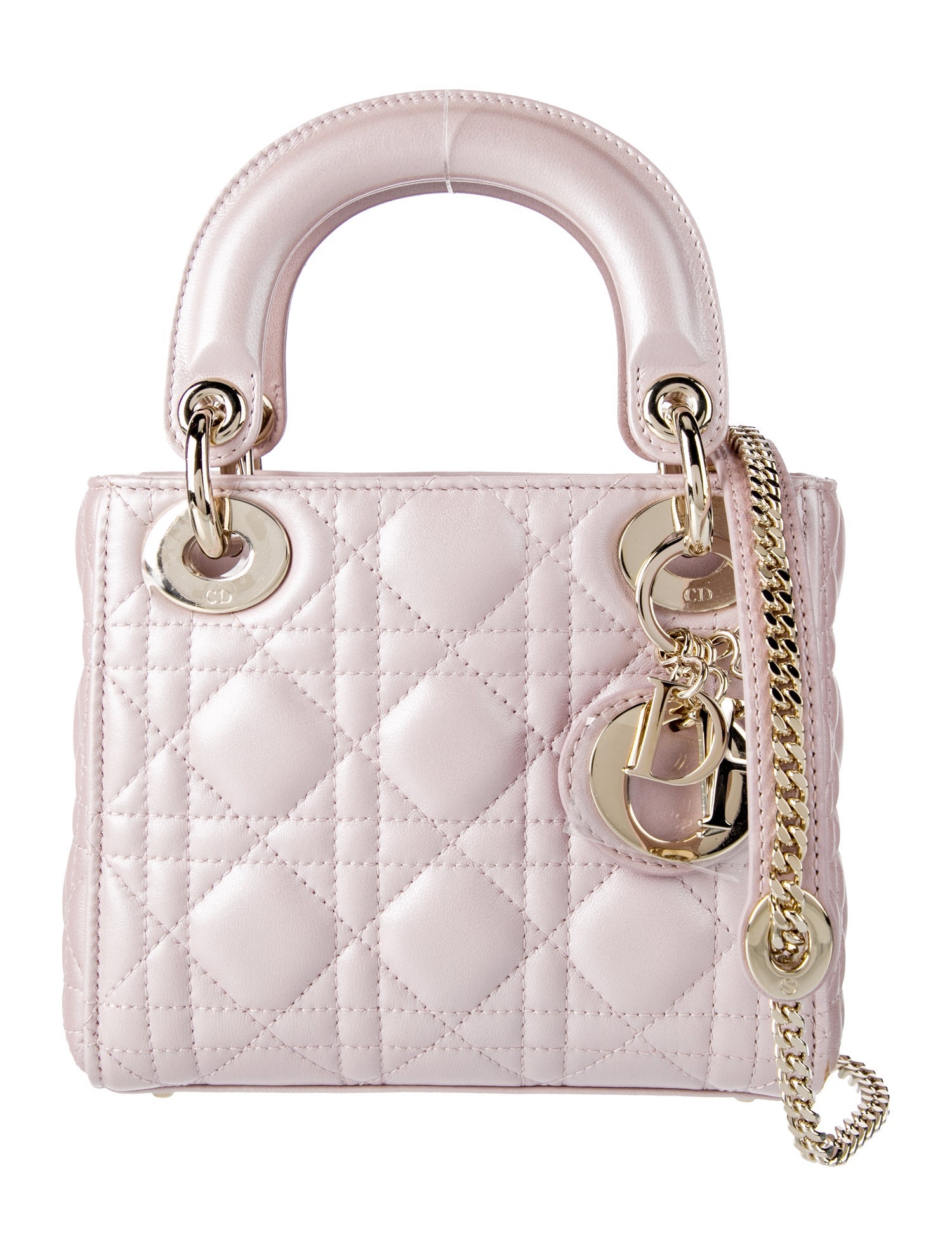 Christian Dior Mini Lady Dior Bag - Pink Handle Bags, Handbags ...