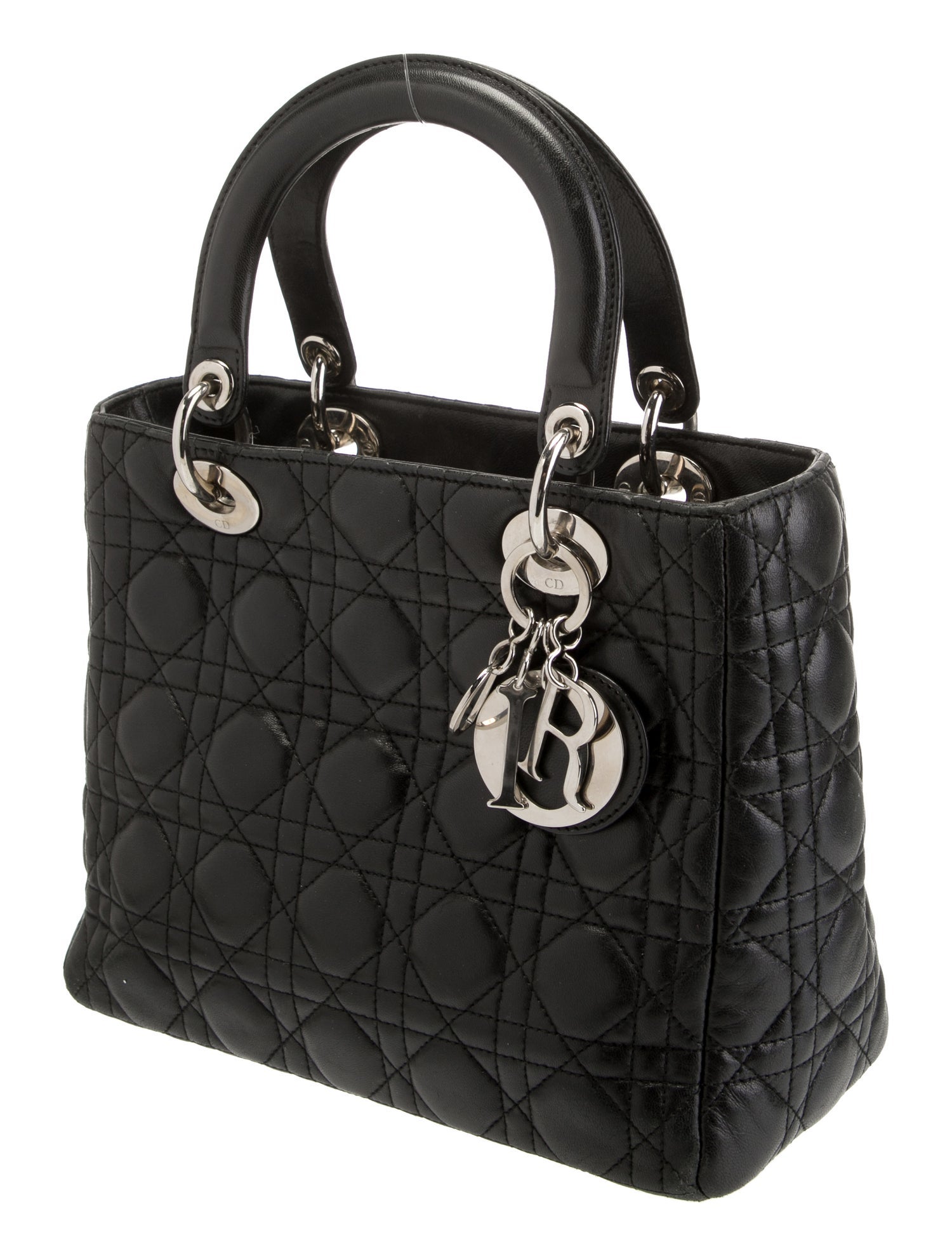 Christian Dior Small Cannage Lady Dior Bag - Pink Handle Bags, Handbags ...