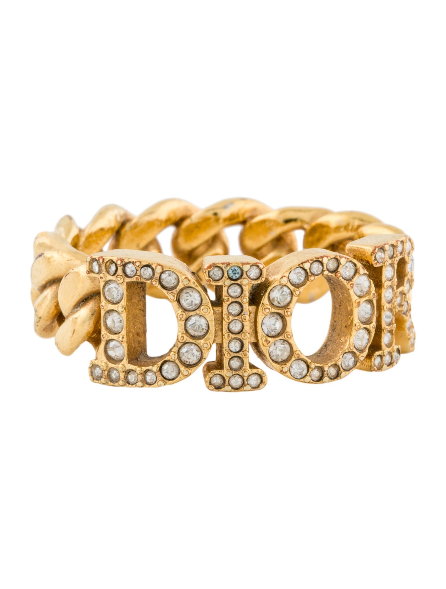 Christian Dior Crystal Dio(r)evolution Ring - Gold-Plated Band, Rings - CHR427393 | The RealReal
