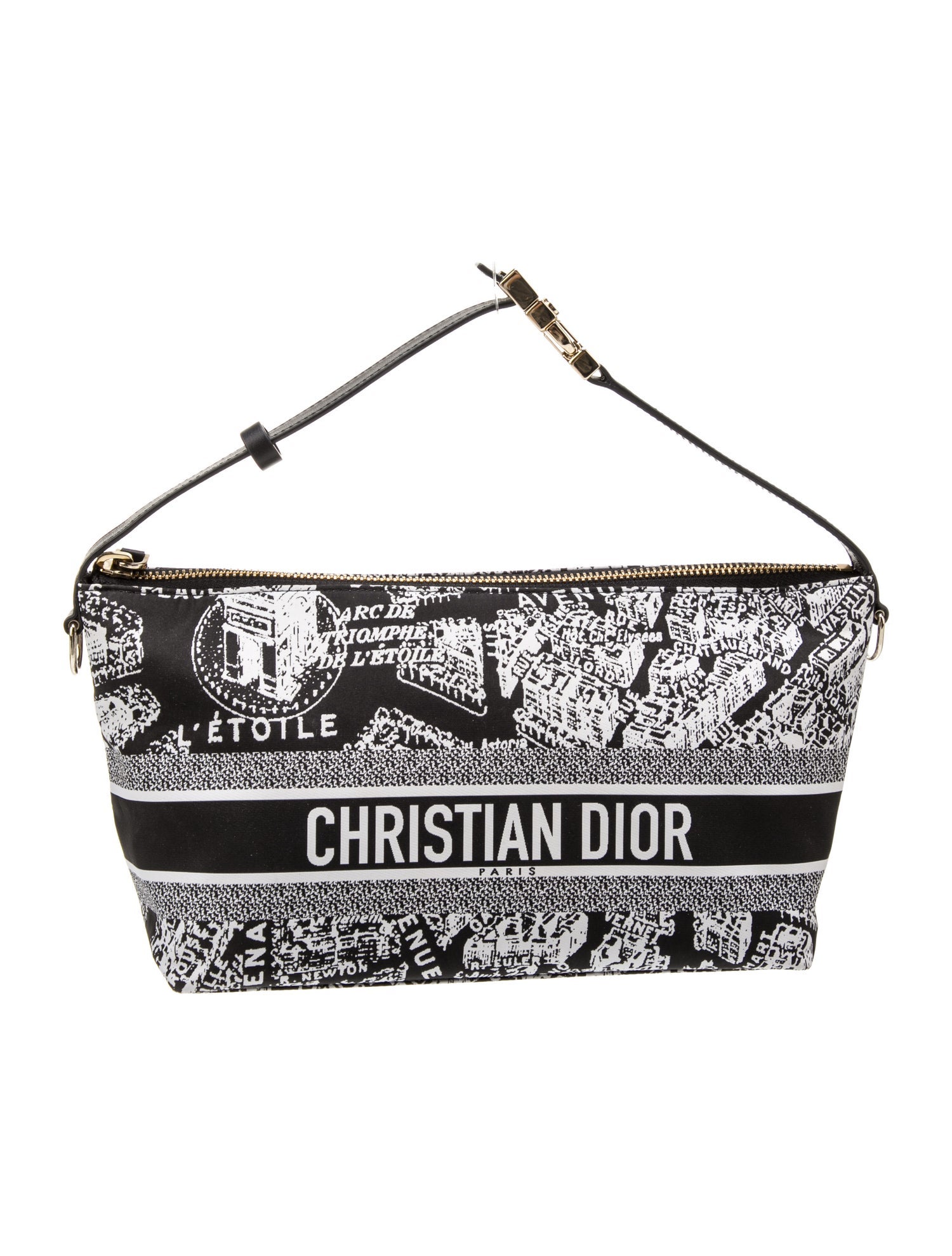 Christian Dior 2023 Medium Toile de Jouy Reverse DiorTravel Nomad Pouch - Black Handle Bags ...