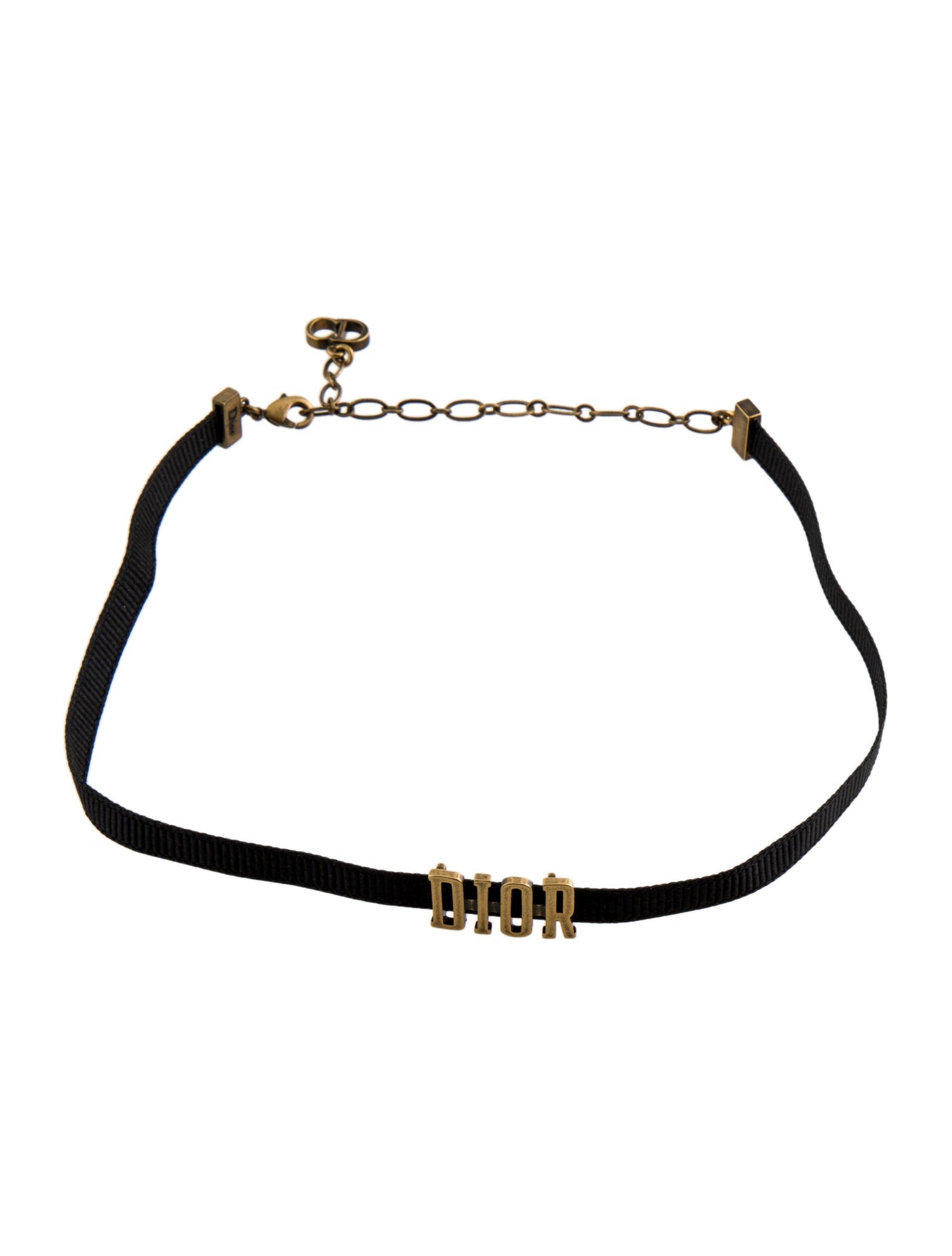 Christian Dior Cord CD Bow Choker Necklace - Pink, Palladium-Plated ...