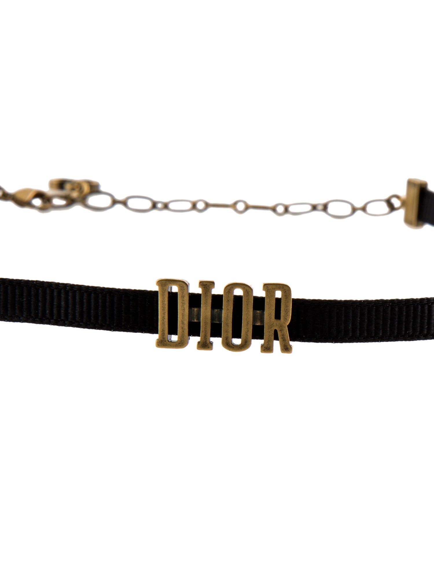 Christian Dior Cord CD Bow Choker Necklace - Pink, Palladium-Plated ...