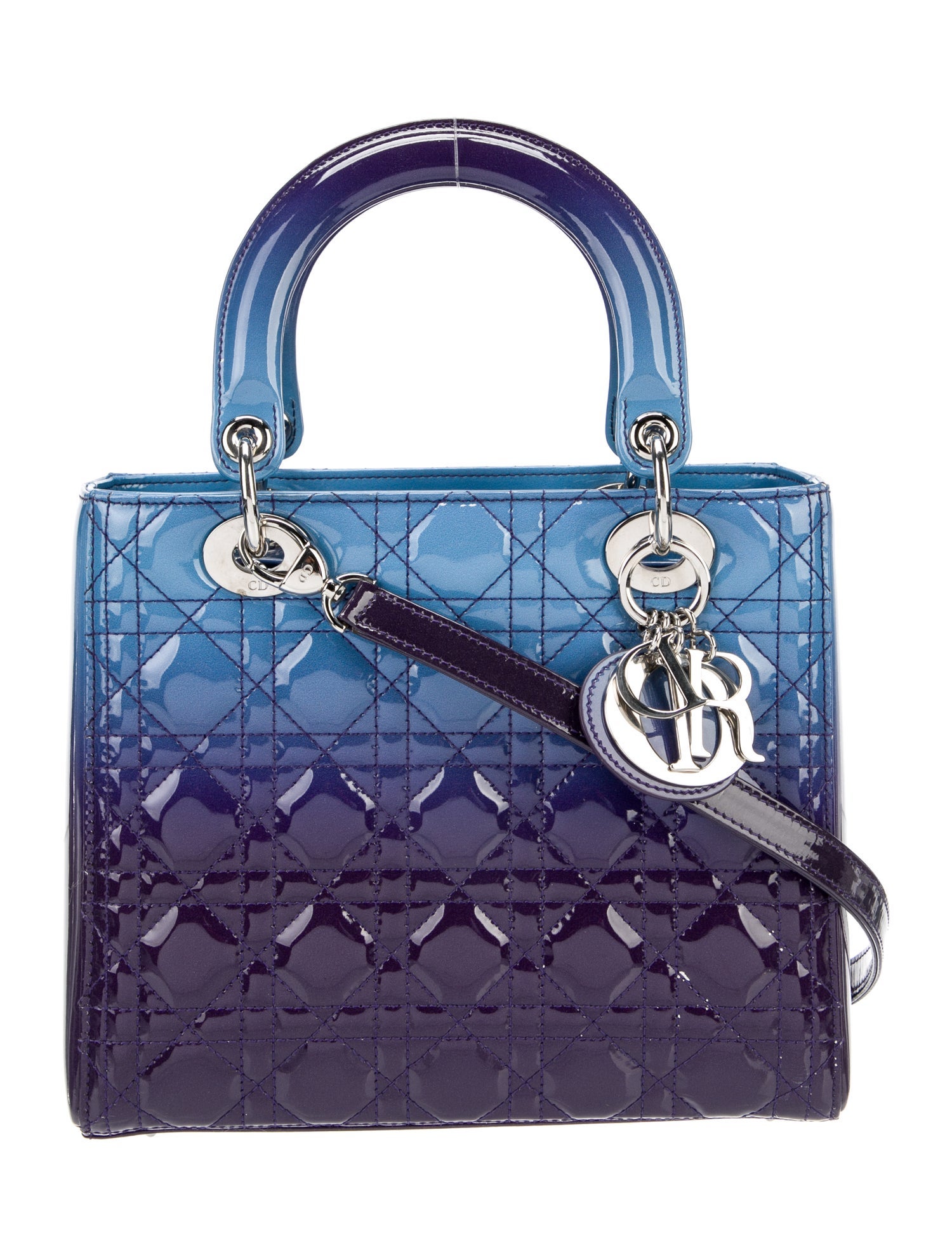 Christian Dior Medium Ombre Lady Dior - Blue Handle Bags, Handbags ...