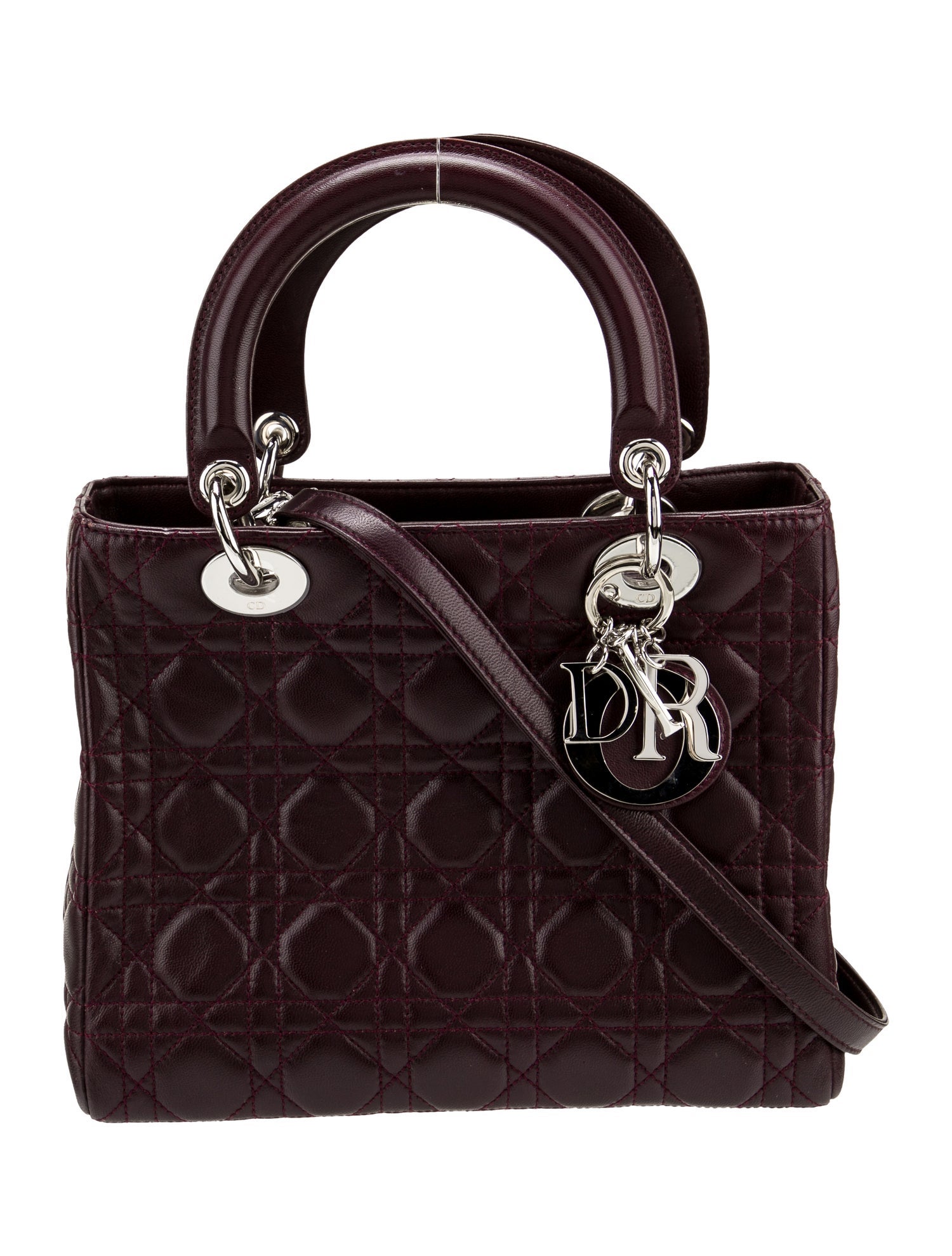 Christian Dior Nylon Lady Dior Medium Cannage Pattern Vintage - Black ...