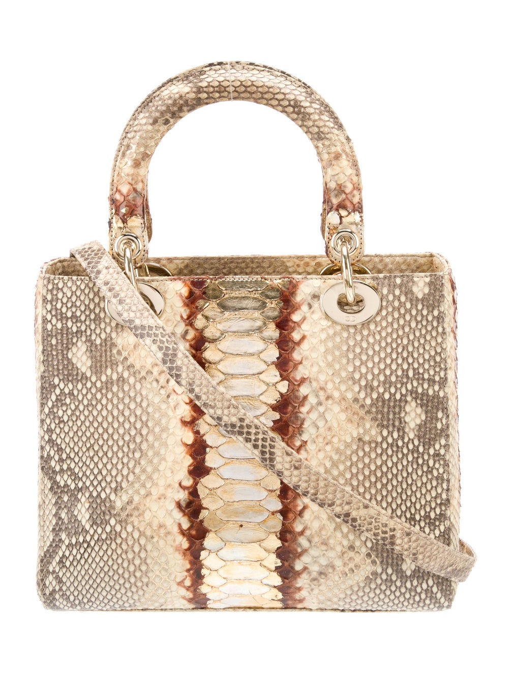 Christian Dior Python Medium Lady Dior - Neutrals Handle Bags, Handbags ...