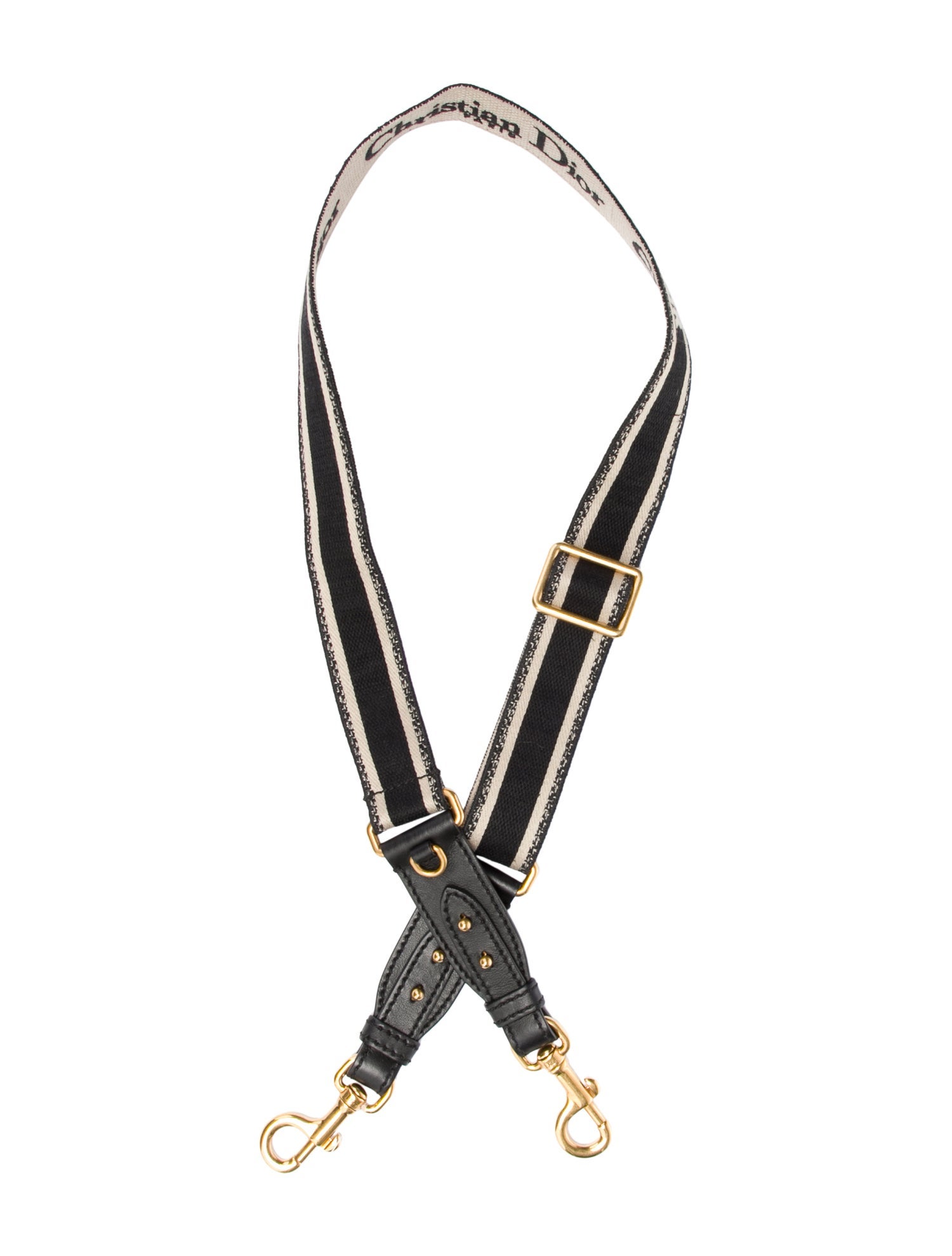 Christian Dior Embroidered Logo Bag Strap - Black Bag Accessories ...