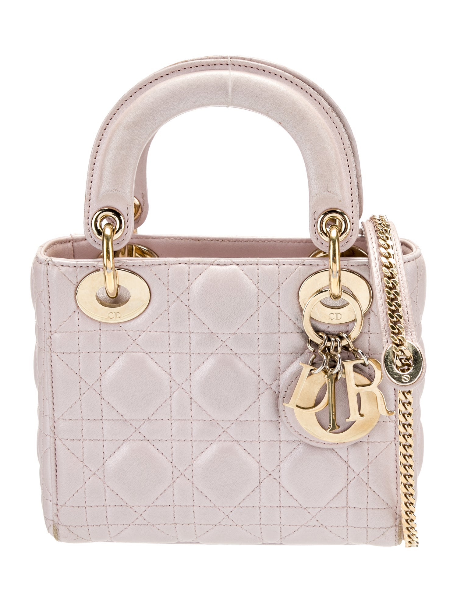 Christian Dior Mini Lady Dior - Metallic Handle Bags, Handbags ...