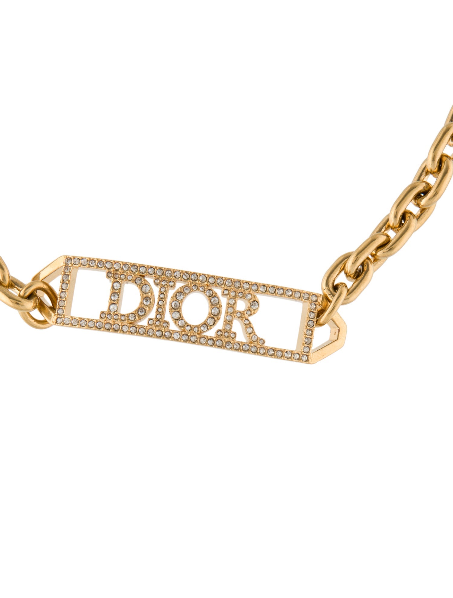 Christian Dior Crystal Logo Choker - Clear Choker, Necklaces ...