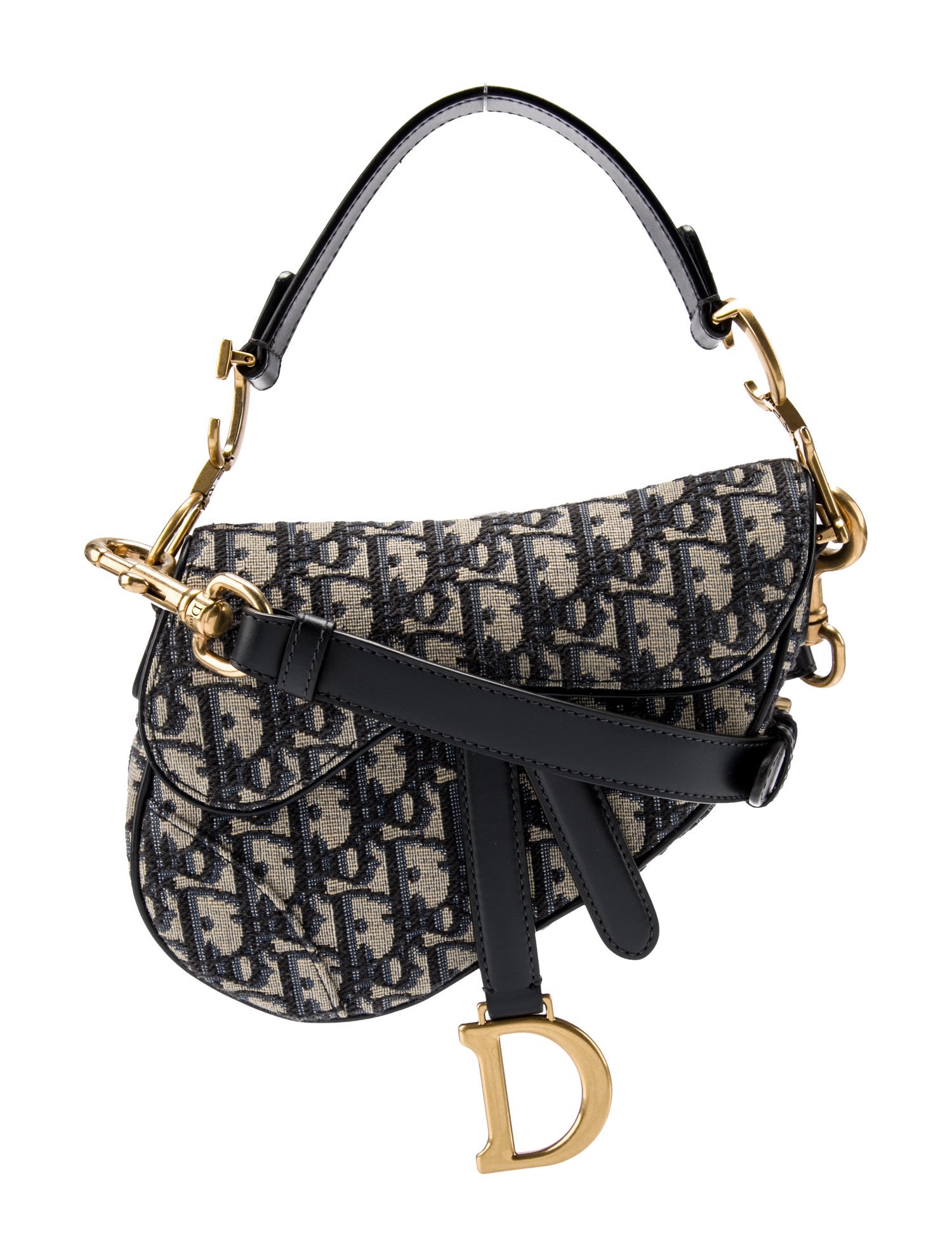 Christian Dior Canvas Saddle Mini Oblique Jacquard - Neutrals Shoulder ...
