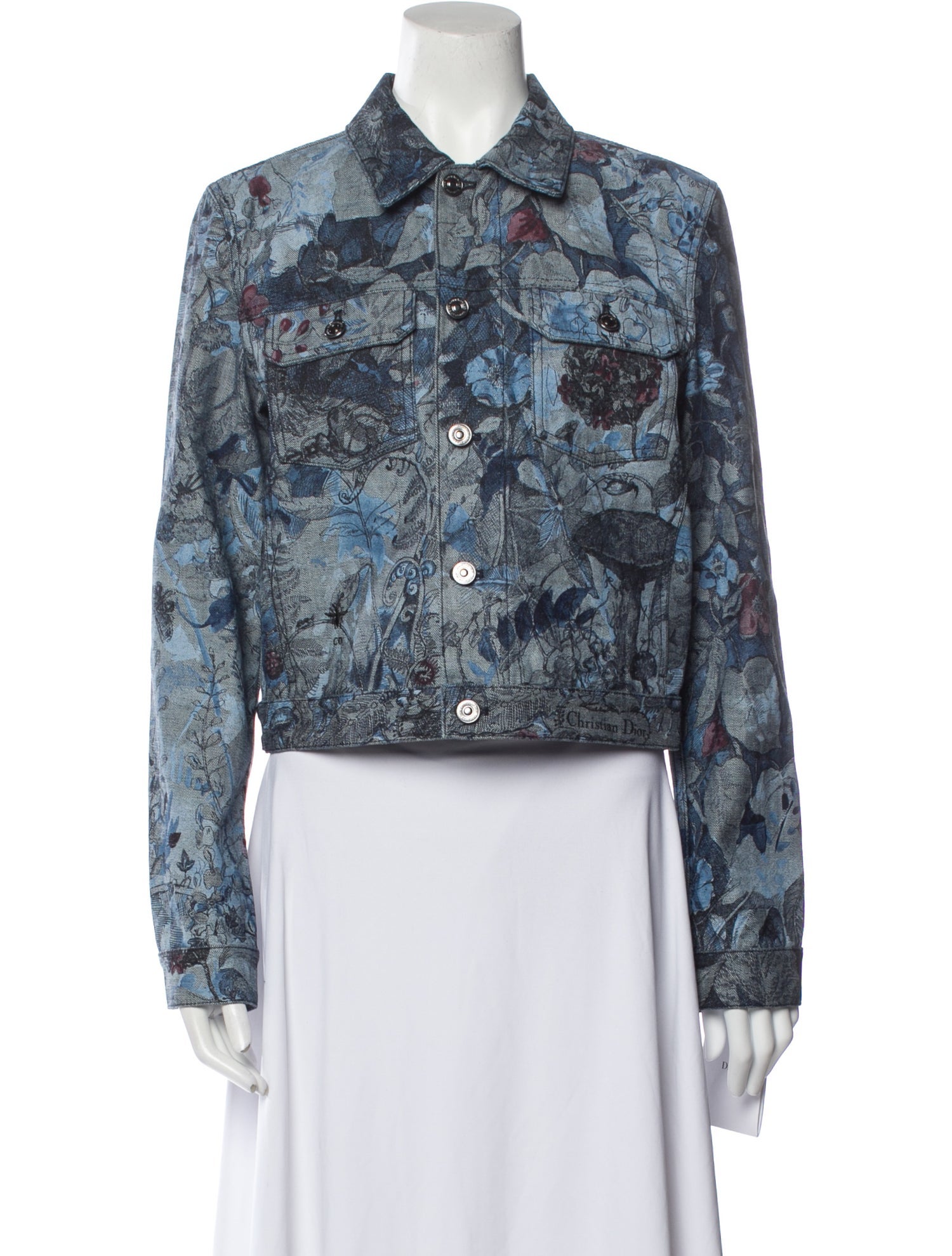 Christian Dior Floral Print Denim Jacket - Blue Jackets, Clothing ...