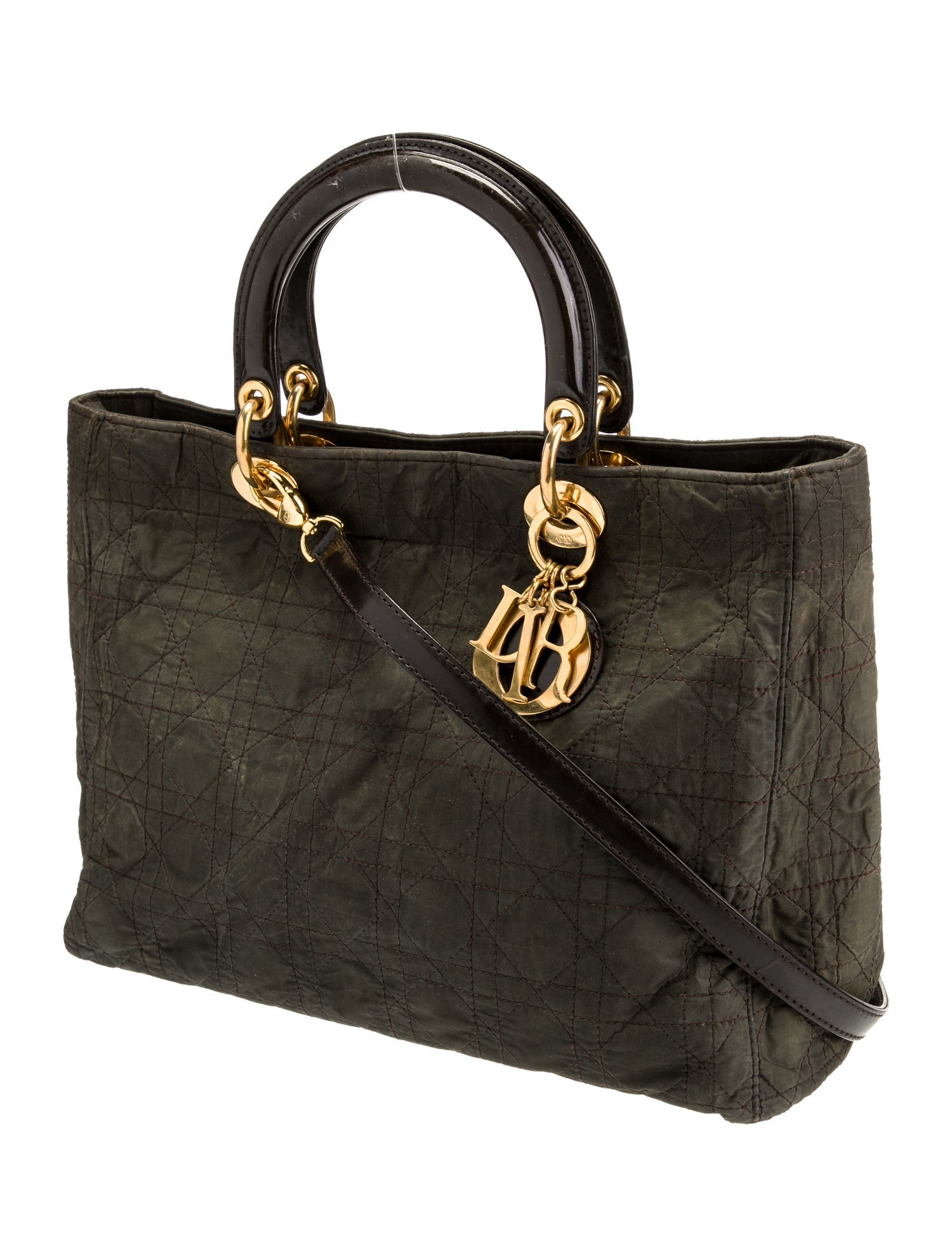 Christian Dior Large Cannage Lady Dior Bag - Black Handle Bags ...
