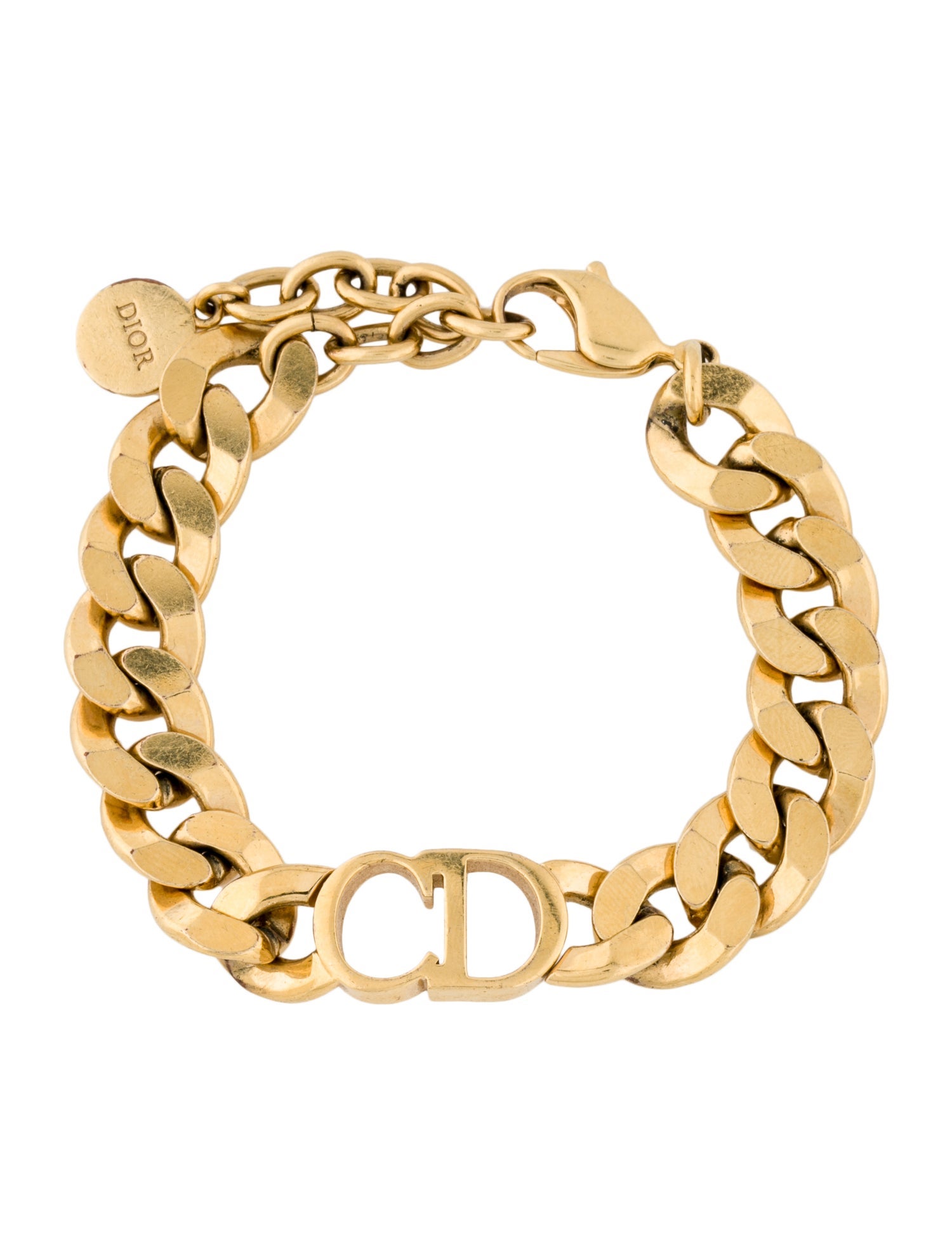 Christian Dior Vintage CD Link Bracelet - Gold-Plated Link, Bracelets ...