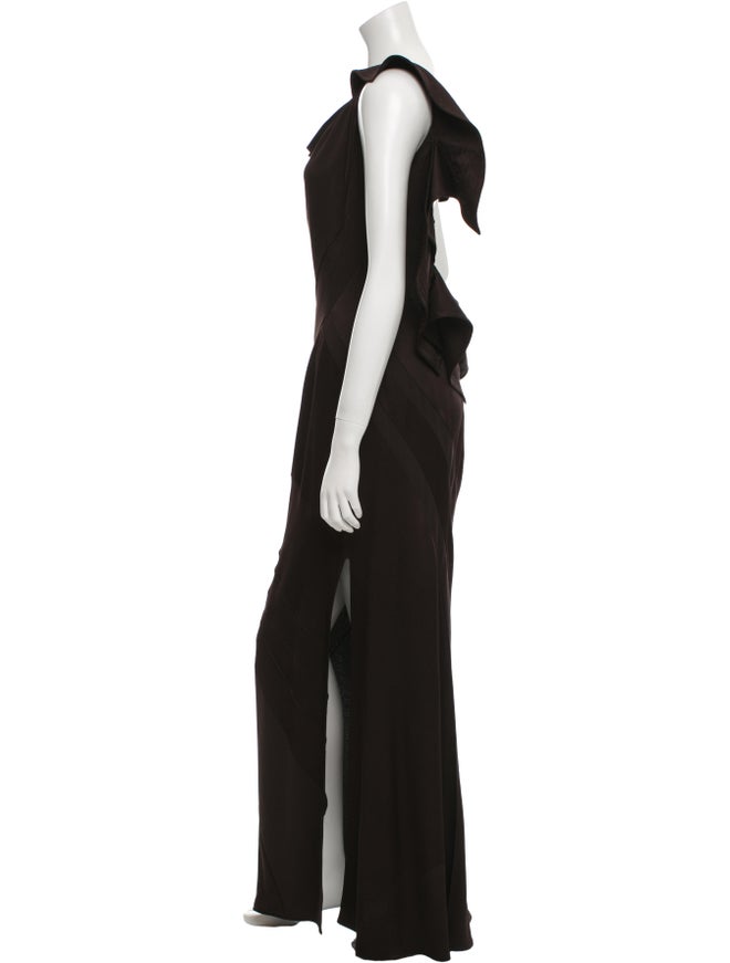 Christian Dior Sleeveless Cowl-Neck Gown - Brown Dresses, Clothing ...
