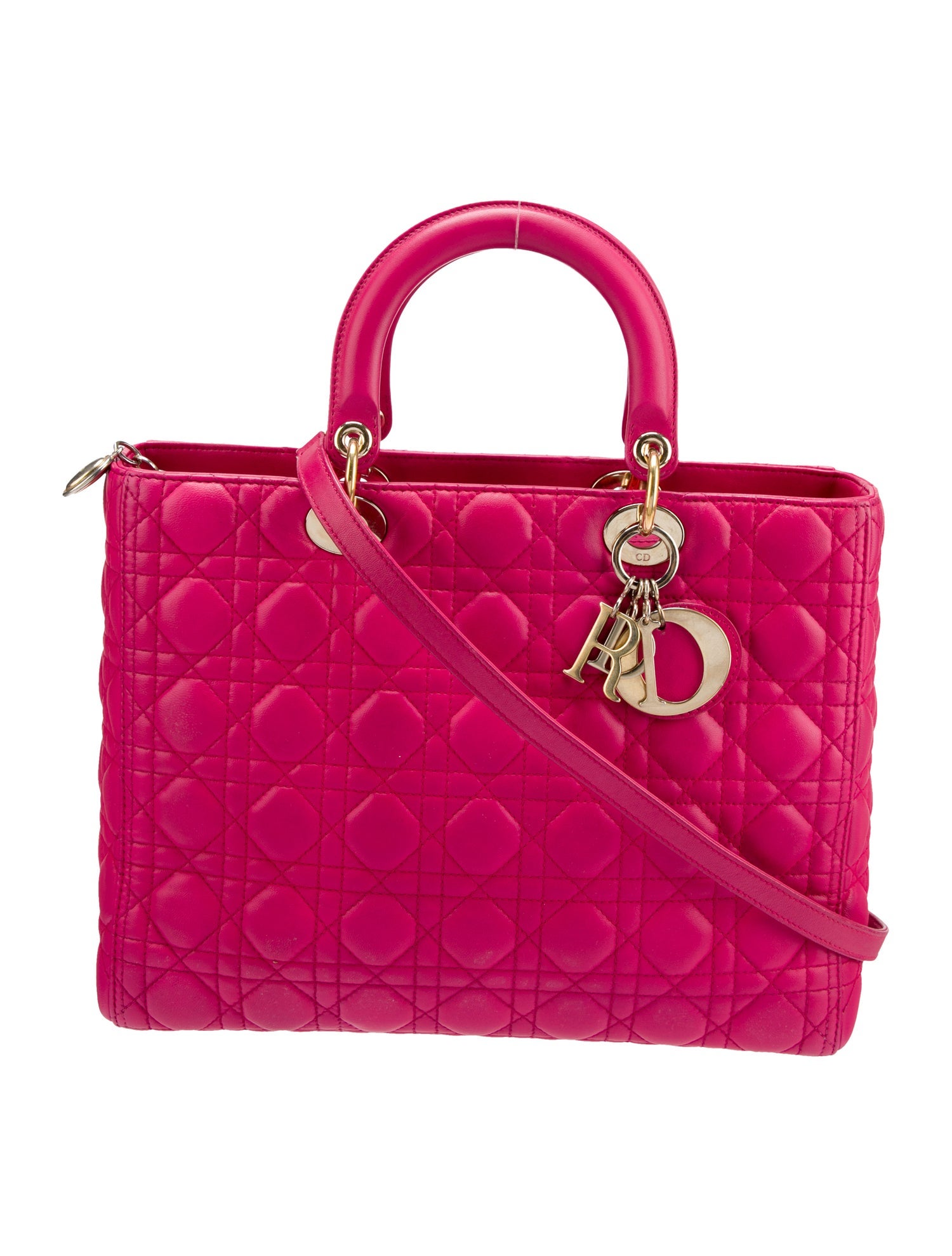 Christian Dior Large Cannage Lady Dior Bag - Pink Totes, Handbags ...