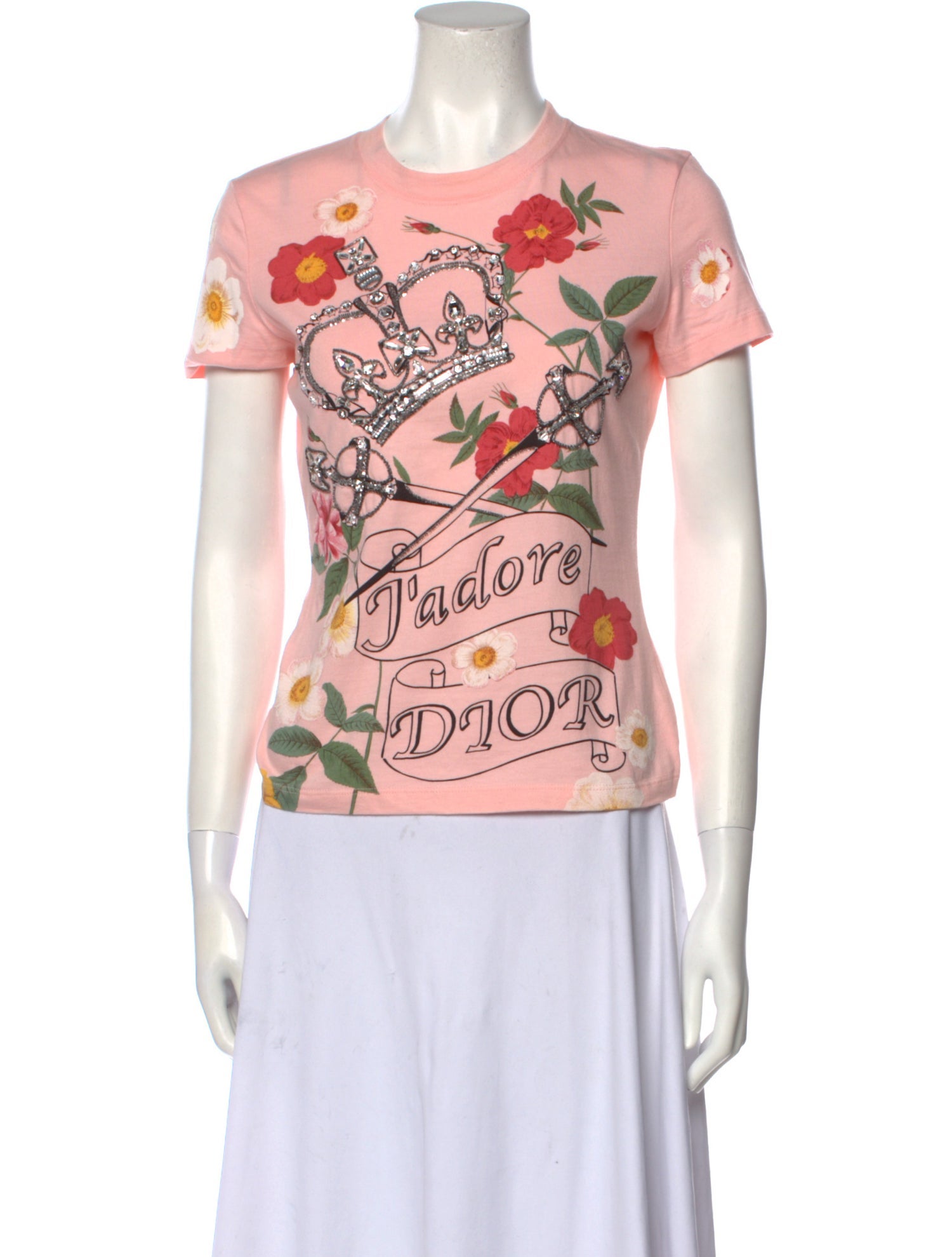 Christian Dior 'J'Adore Dior' Graphic Print T-Shirt - Pink Tops ...