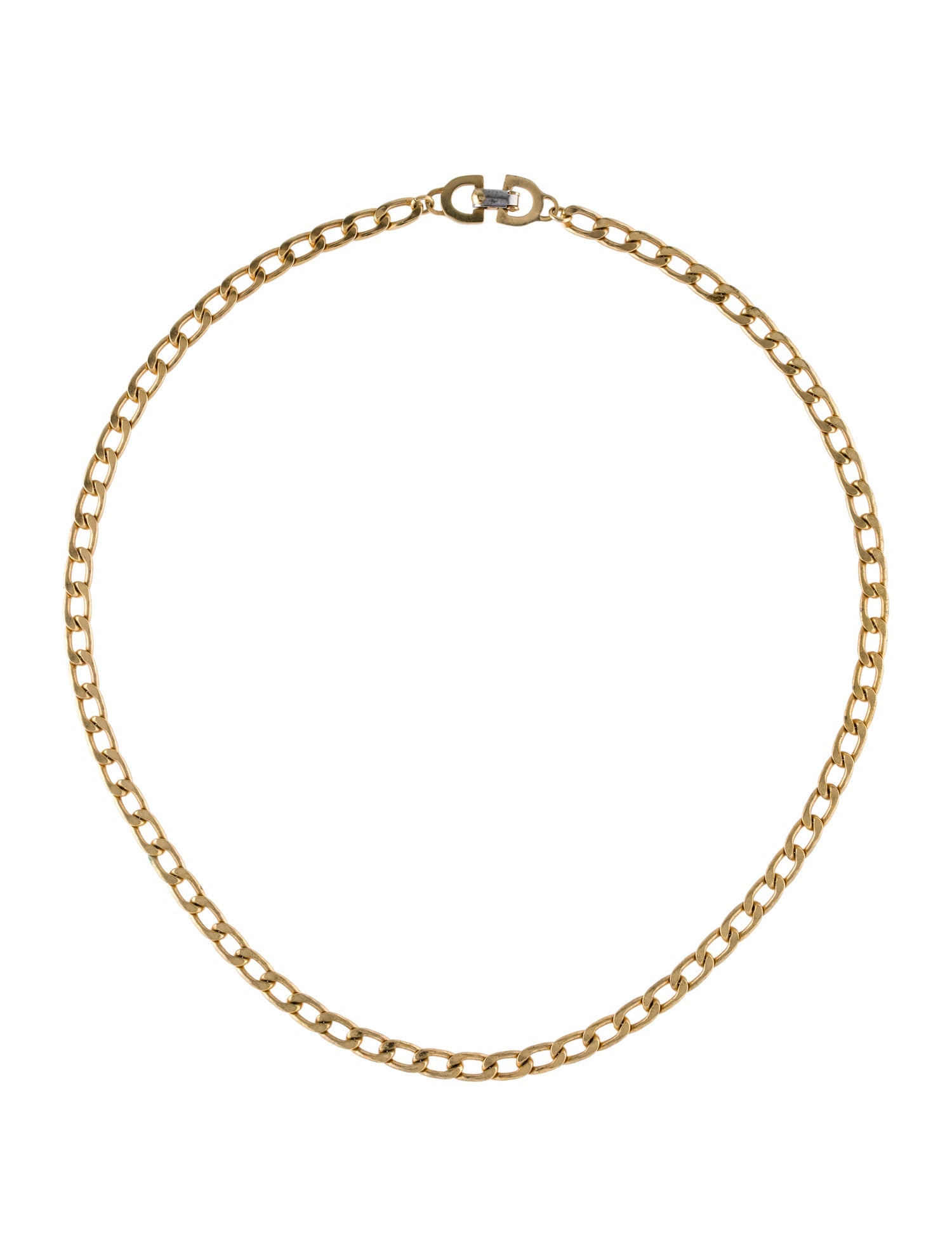 Christian Dior Vintage Curb Chain Necklace - Gold-Plated Chain ...