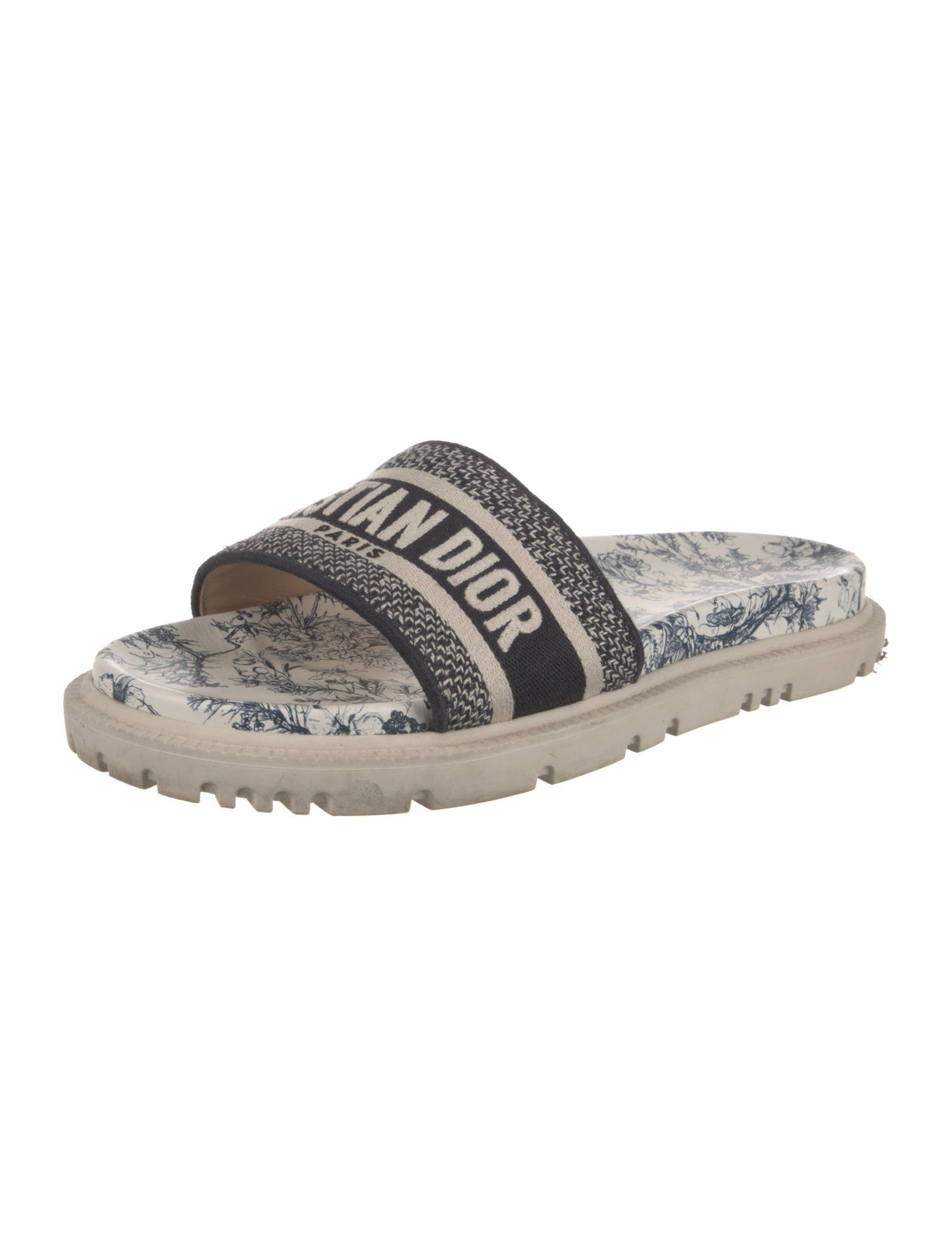 Fendi Zucca FF Logo Rubber Slides - White Sandals, Shoes - FEN325801 ...