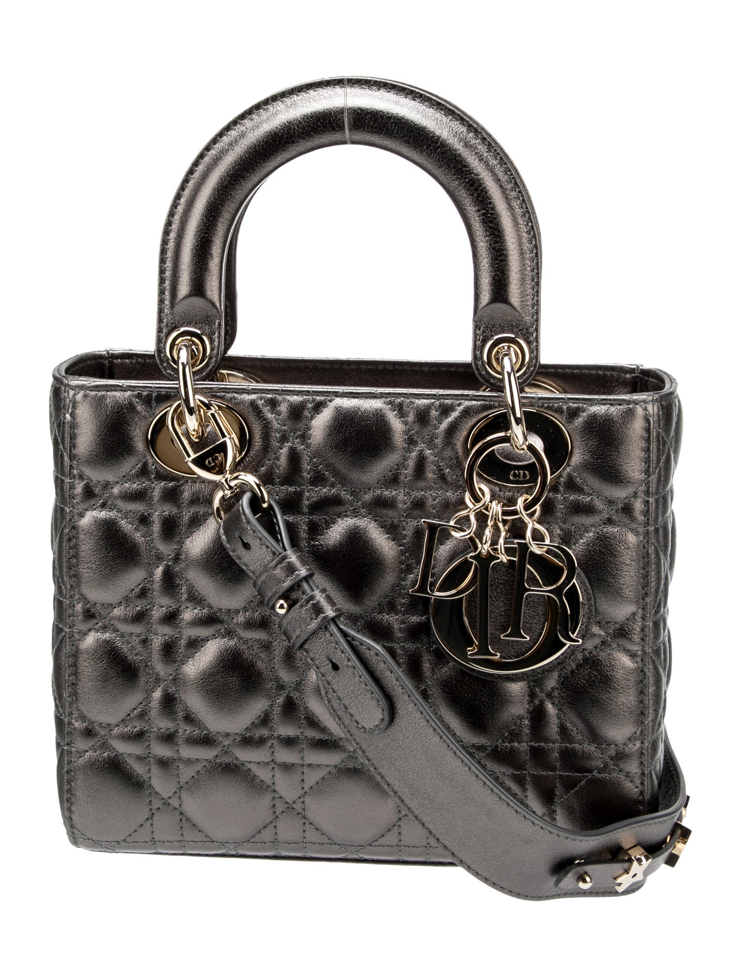 Christian Dior Large Cannage Lady Dior Bag - Black Handle Bags ...