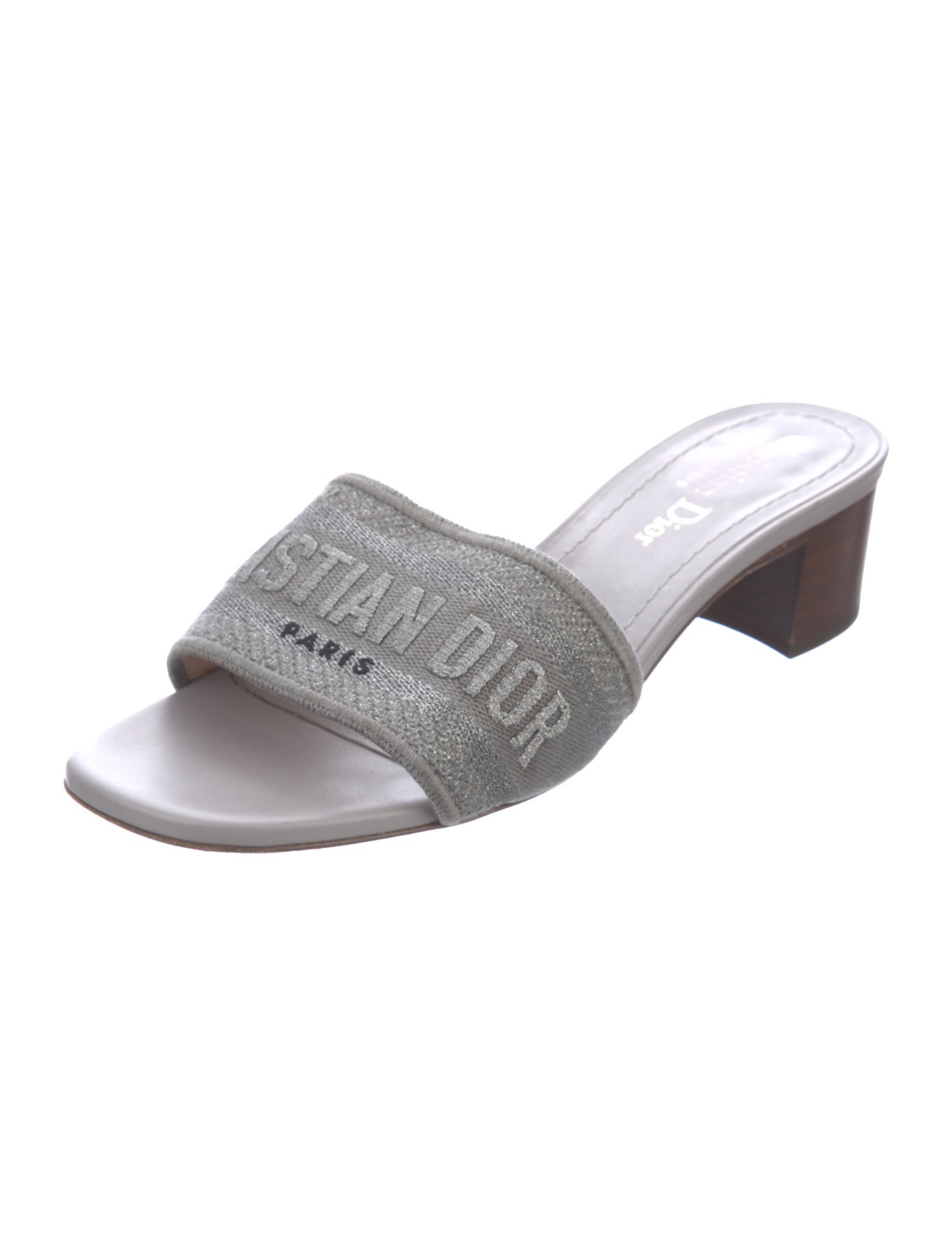Christian Dior Canvas Printed Slides - Grey Sandals, Shoes - CHR437113 ...