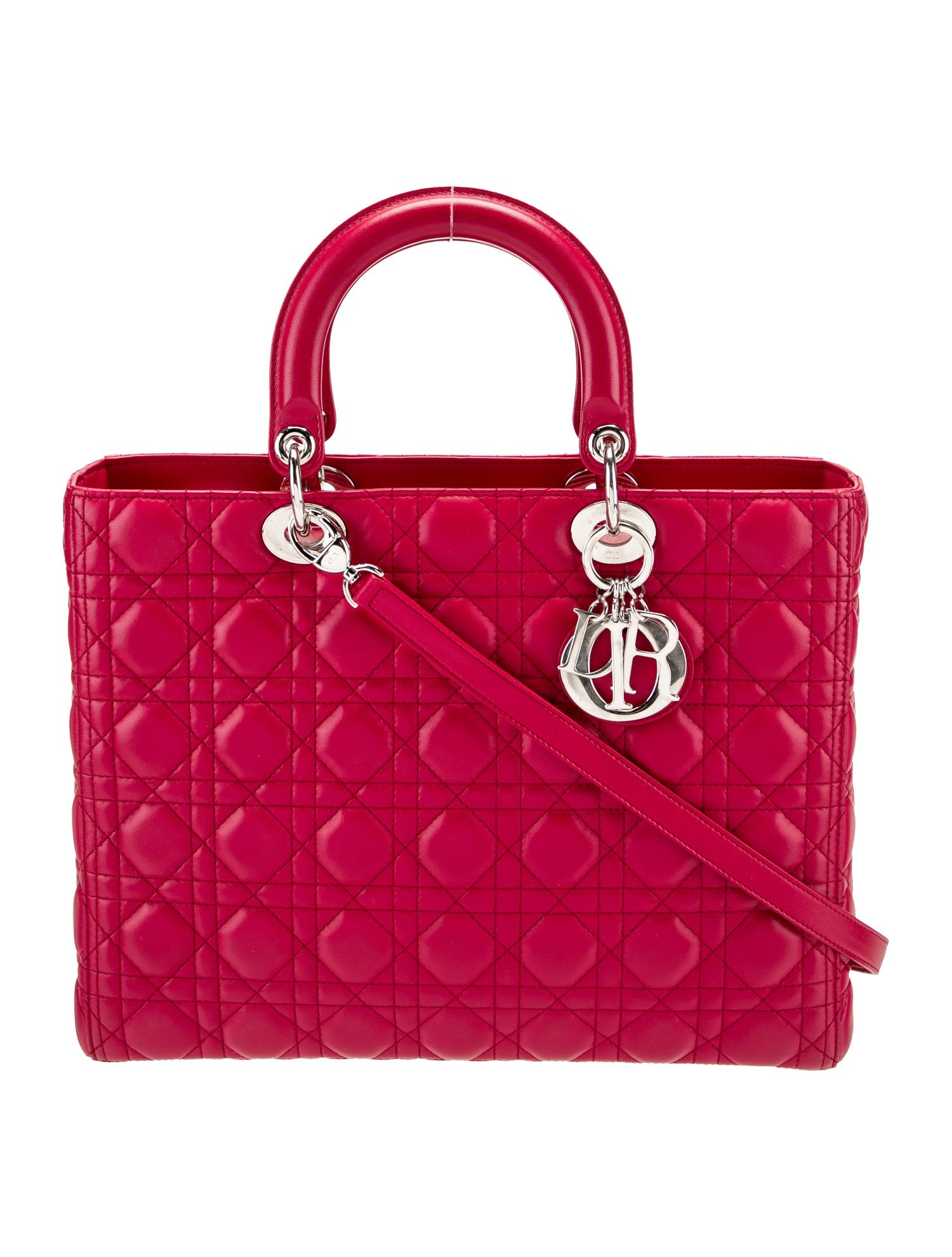 Christian Dior Medium Lady Dior - Red Handle Bags, Handbags - CHR431773 ...