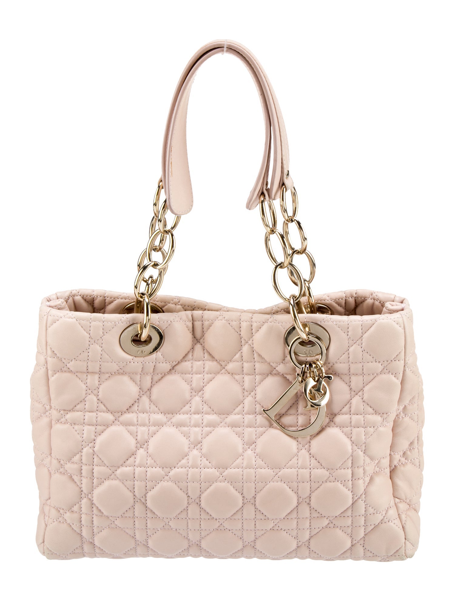 Christian Dior Medium Cannage Lady Dior Shopper Tote - Pink Handle Bags ...