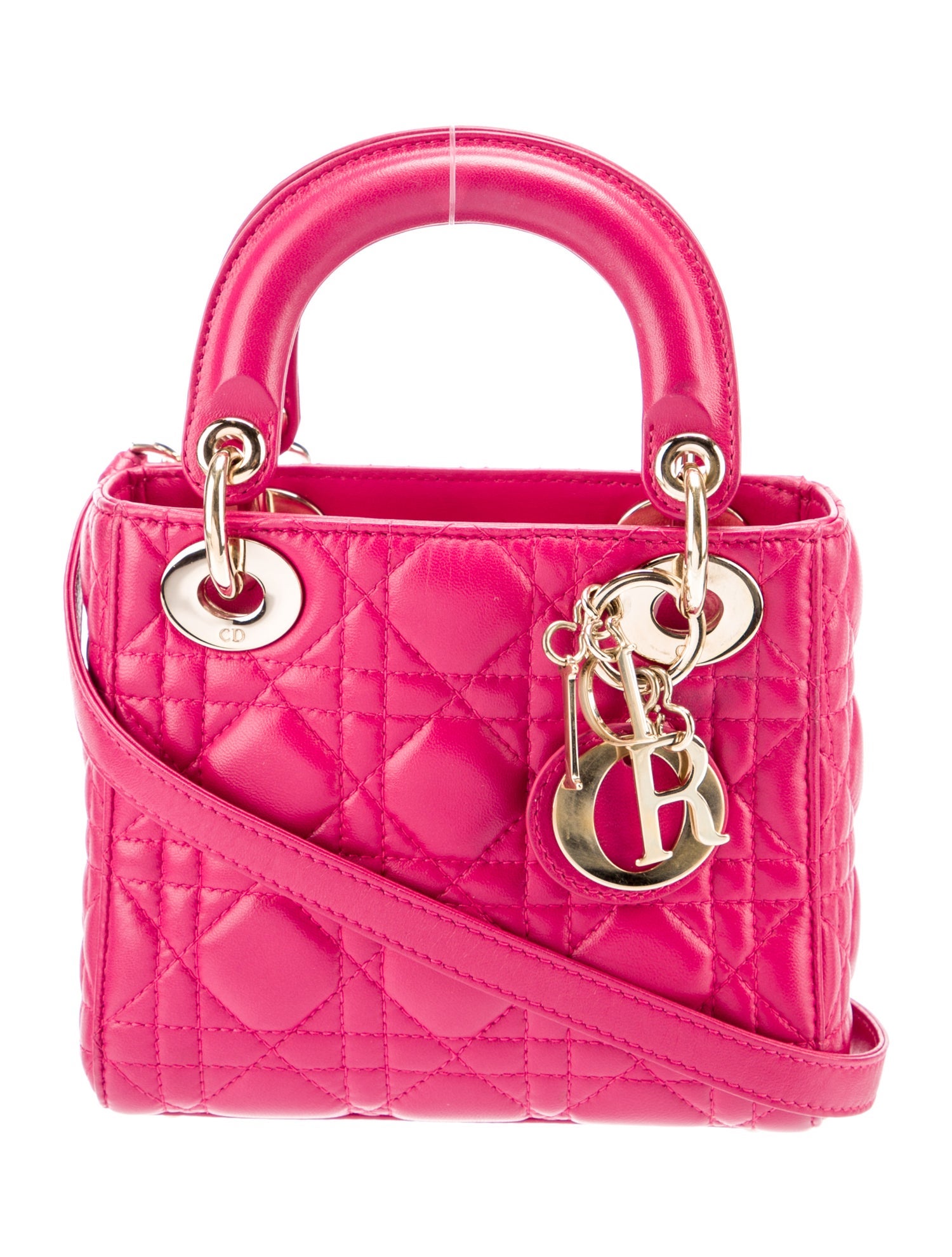 Christian Dior Leather Lady Dior Small - Purple Handle Bags, Handbags ...