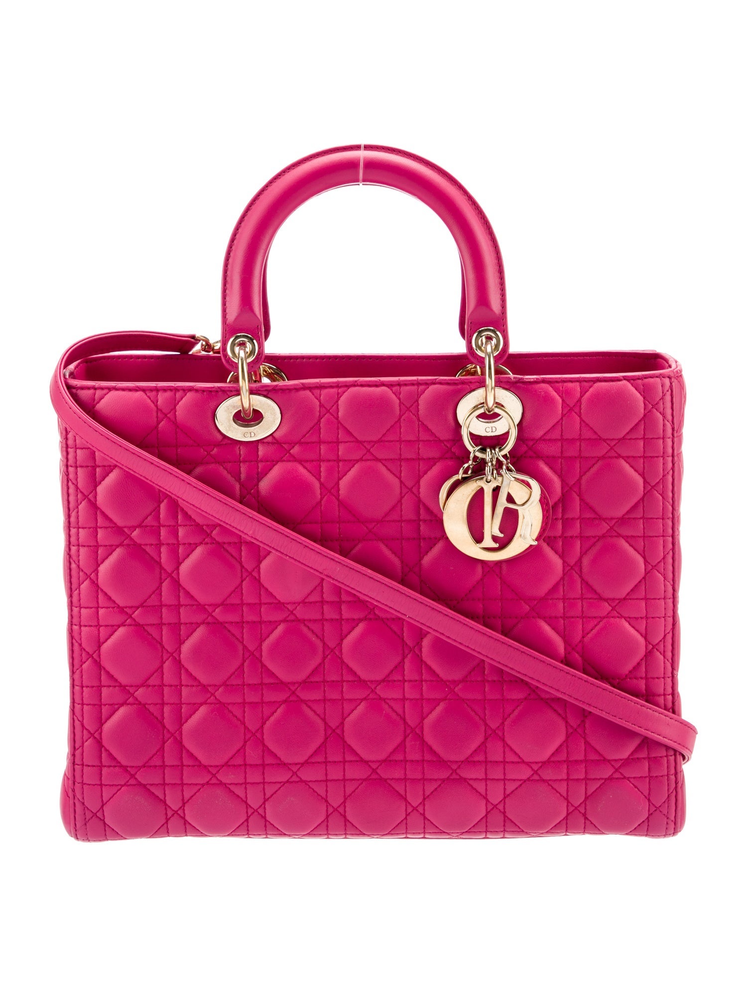 Christian Dior Large Lady Dior - Pink Handle Bags, Handbags - CHR437692 ...