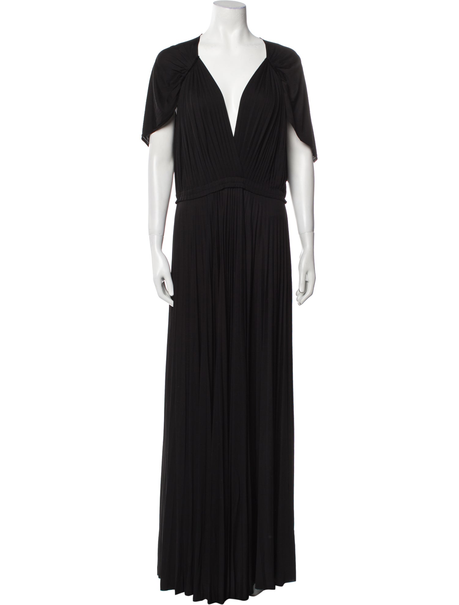 Christian Dior V-Neck Long Dress - Black Dresses, Clothing - CHR437736 ...