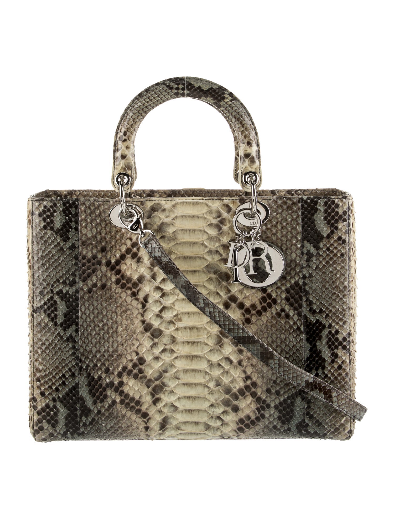 Christian Dior Python Medium Lady Dior - Neutrals Handle Bags, Handbags ...