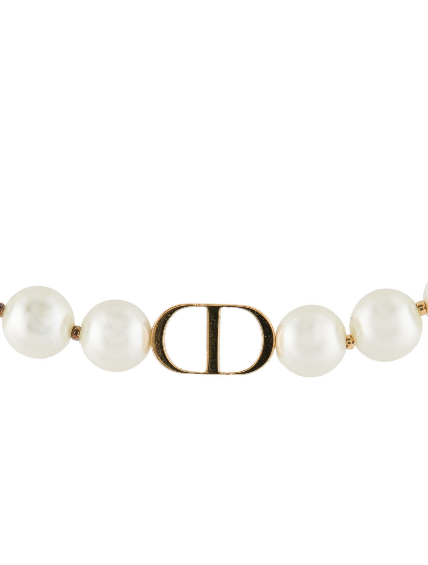 Christian Dior Vintage Faux Pearl & Crystal Collar Bead Necklace ...