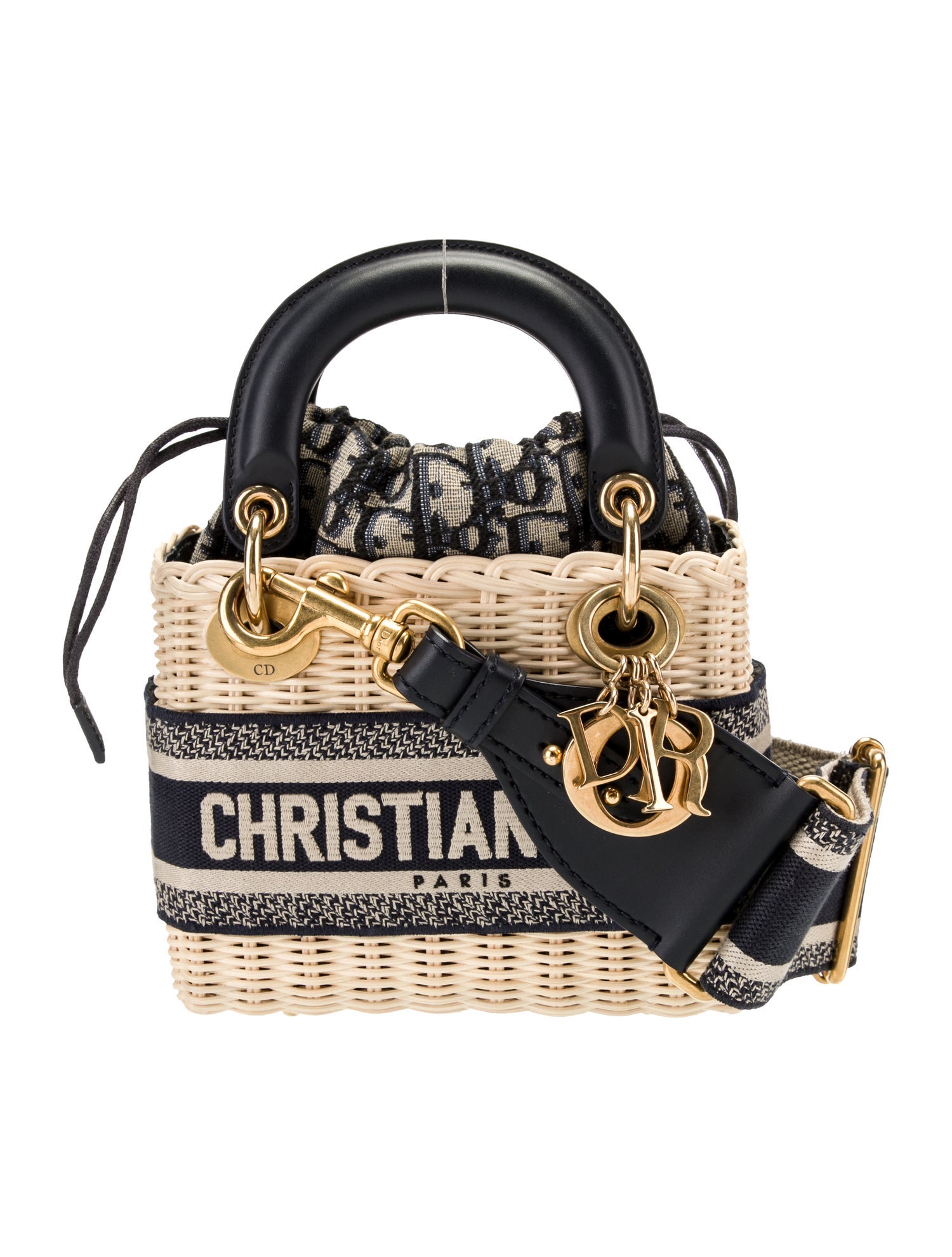 Christian Dior Wicker Oblique Mini Lady Dior Bag - Neutrals Handle Bags ...