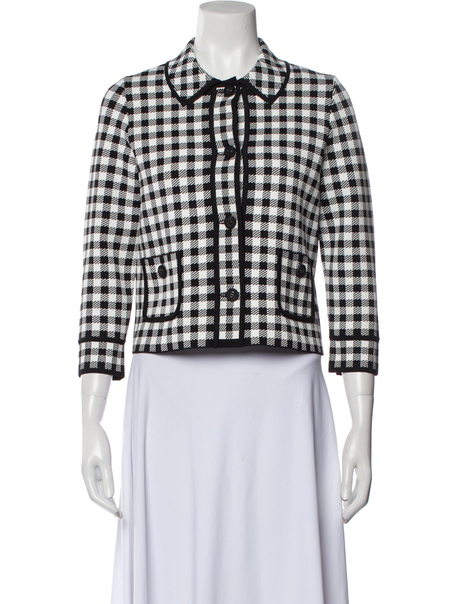 Christian Dior Plaid Print Evening Jacket - White Jackets, Clothing ...