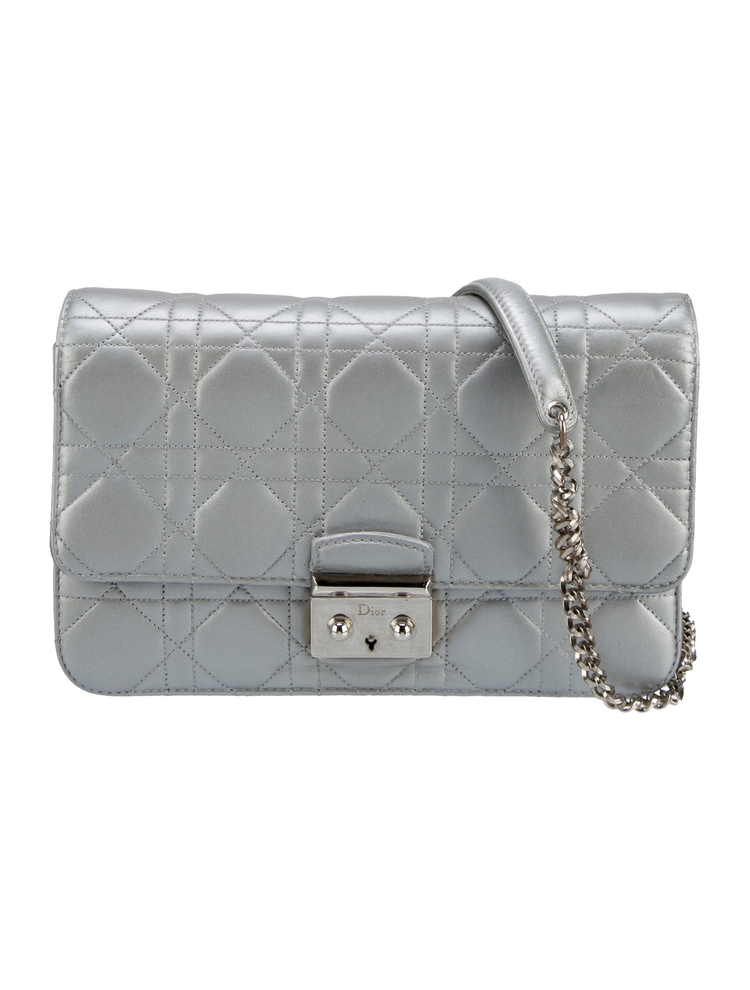 Christian Dior Diorama Small Cannage Pattern Crossbody Bag - Grey ...