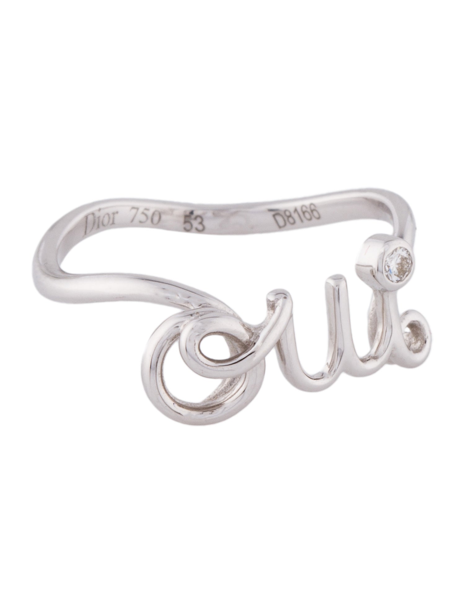 Christian Dior 18K Diamond 'Oui 'Ring - Rhodium-Plated 18K White Gold ...