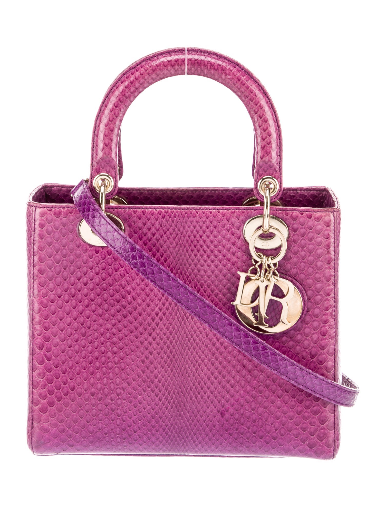 Christian Dior Medium Python Lady Dior - Purple Handle Bags, Handbags ...