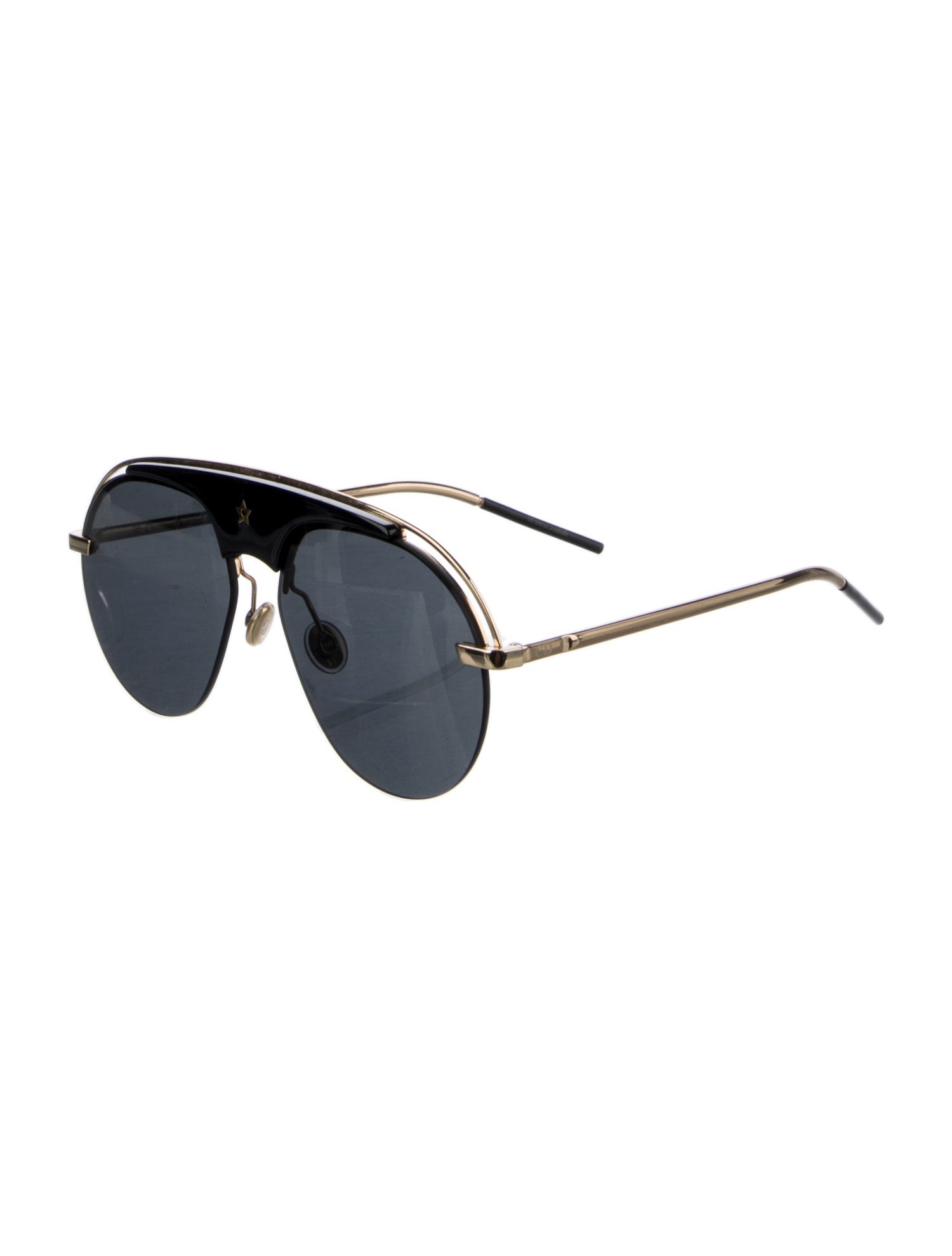 Christian Dior Aviator Tinted Sunglasses - Black Sunglasses ...
