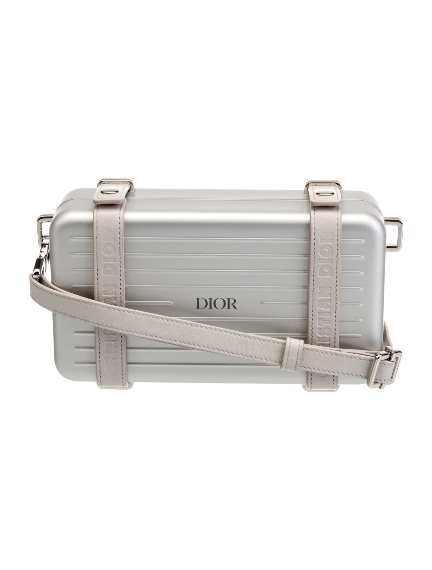 Dior x Rimowa Aluminum Personal Clutch On Strap - Silver Crossbody Bags ...