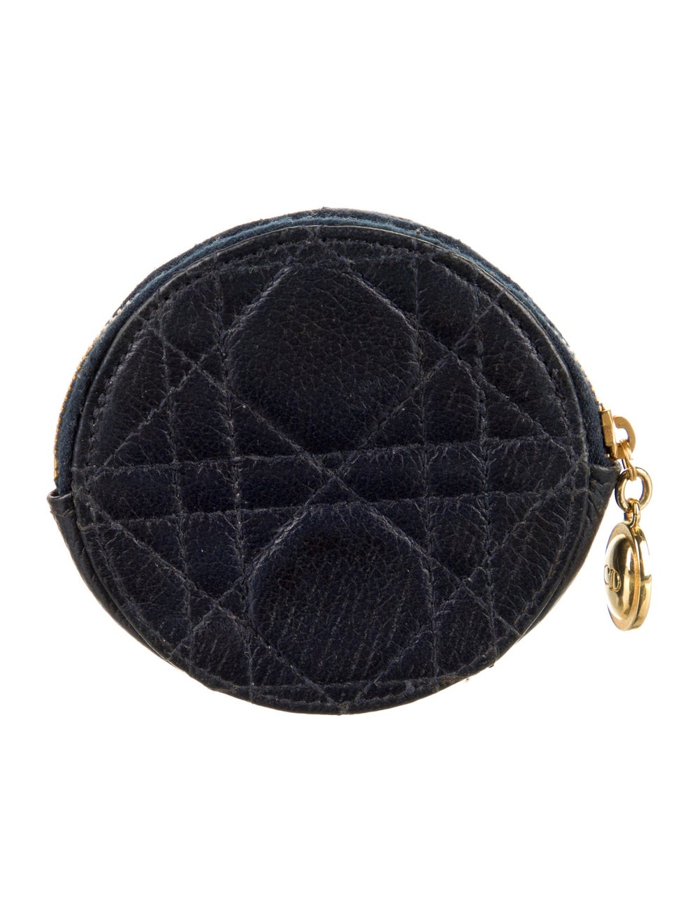 Christian Dior Coin Pouch Blue Leather Cannage Patter… - Gem