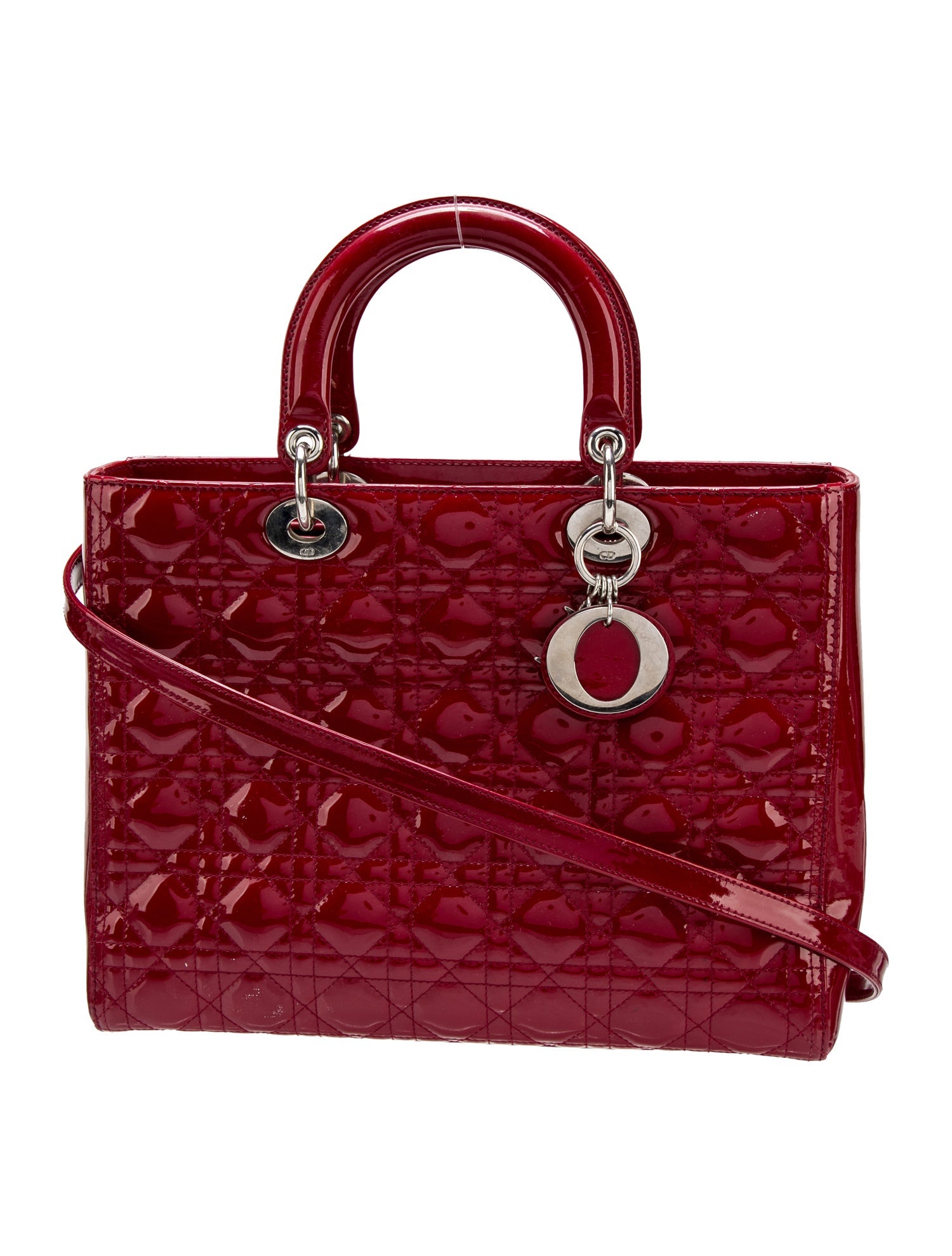 Christian Dior Cannage Pattern Lady Dior - Red Handle Bags, Handbags ...