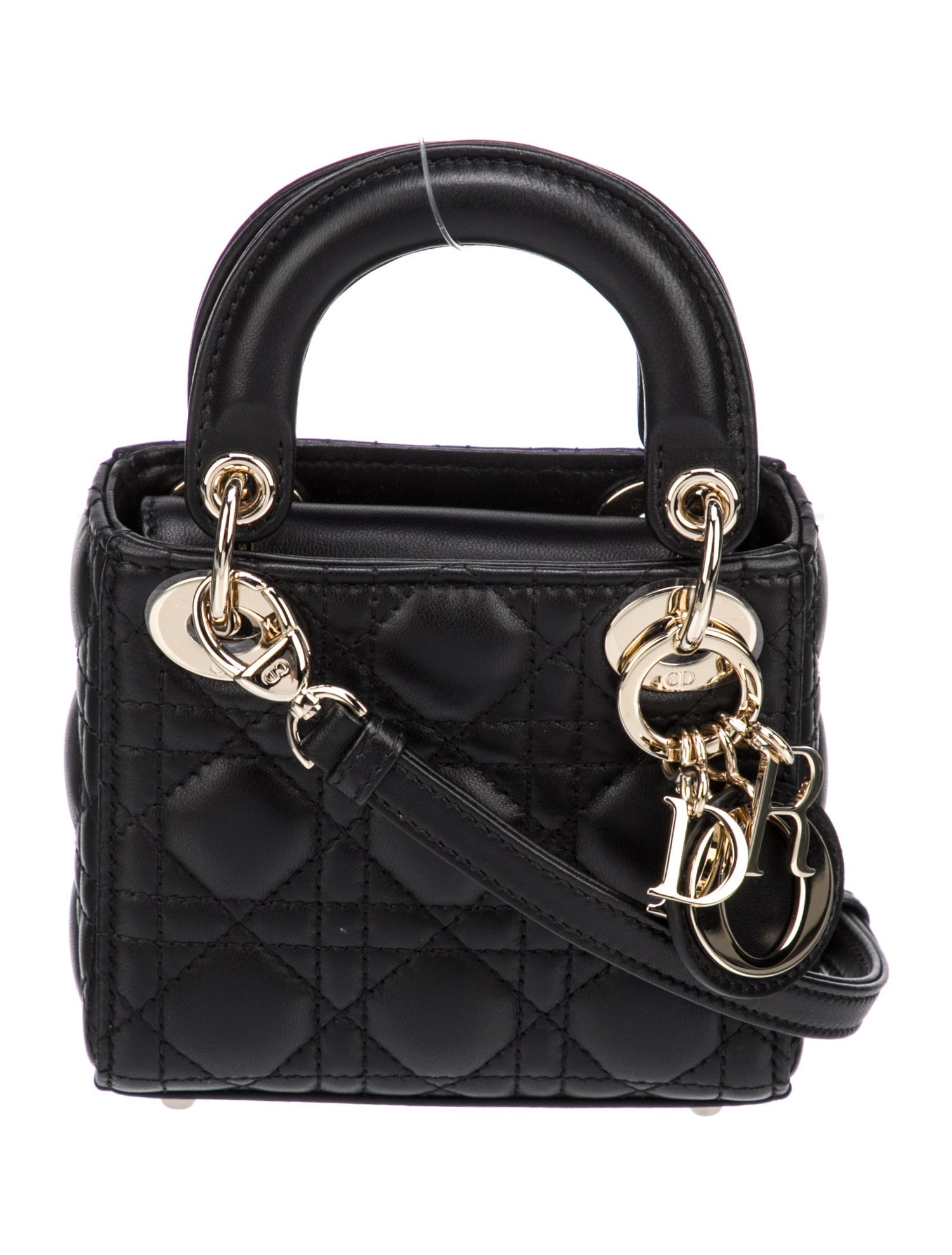 Christian Dior Micro Cannage Lady Dior Bag - Black Handle Bags ...