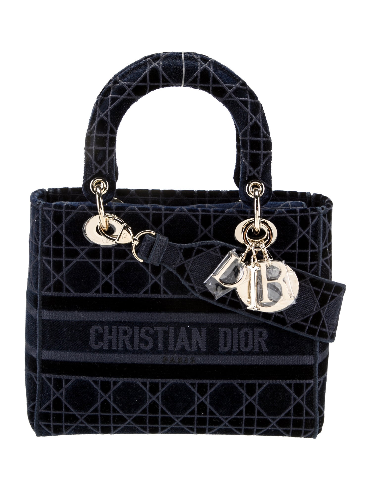 Christian Dior Cannage Pattern D-Lite Medium w/ Tags - Blue Handle Bags ...