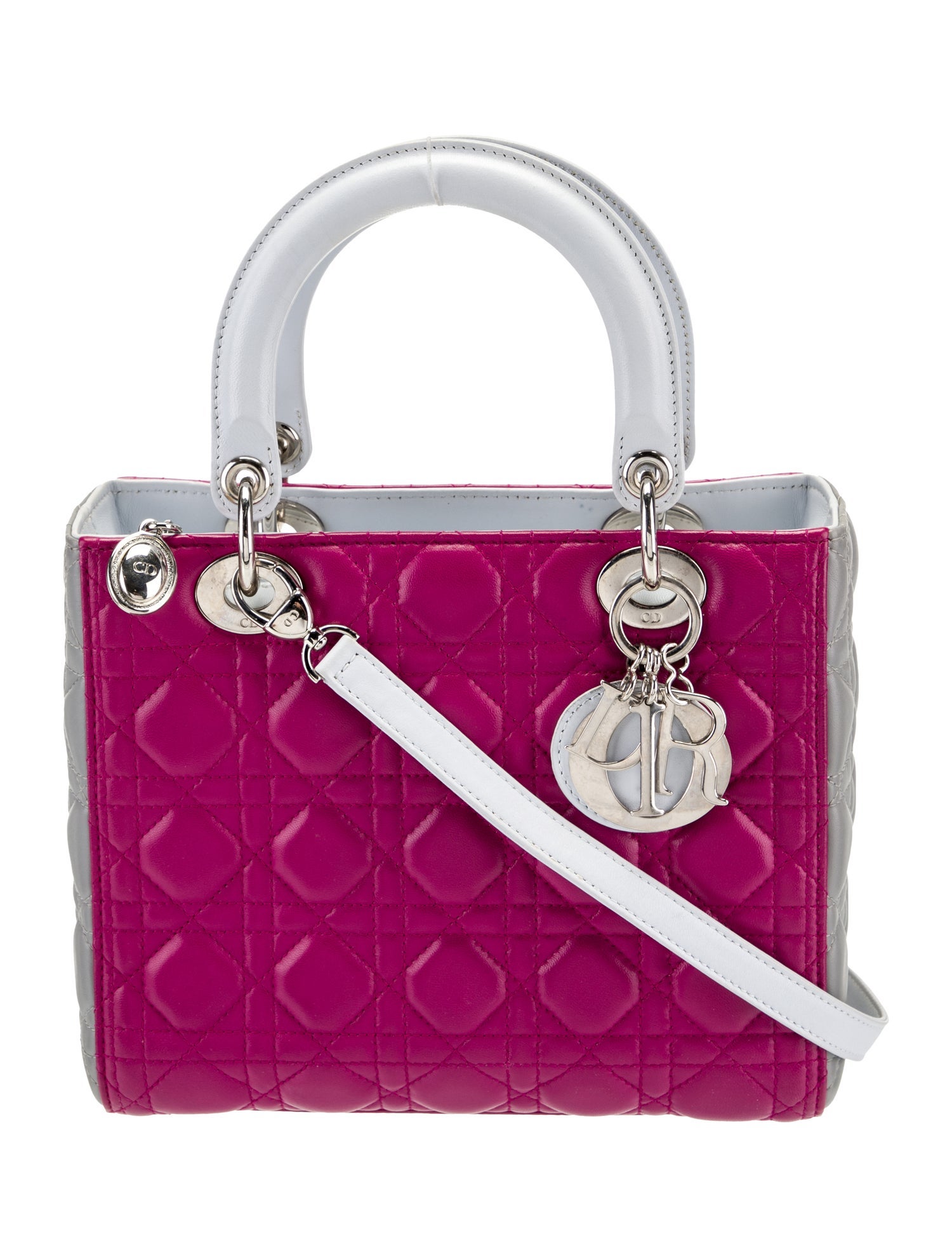 Christian Dior Leather Lady Dior Small - Purple Handle Bags, Handbags ...