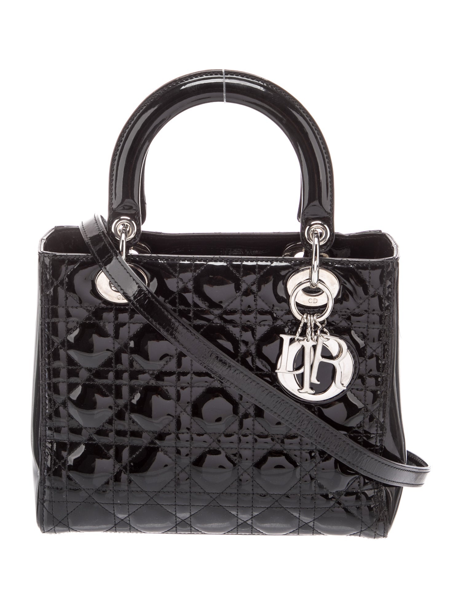 Christian Dior Cannage Pattern Lady Dior - Black Handle Bags, Handbags ...