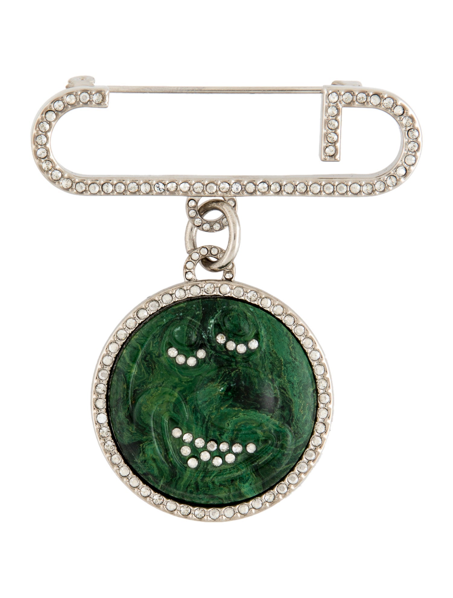 Christian Dior X Kenny Scharf Crystal & Resin Face Brooch - Palladium ...