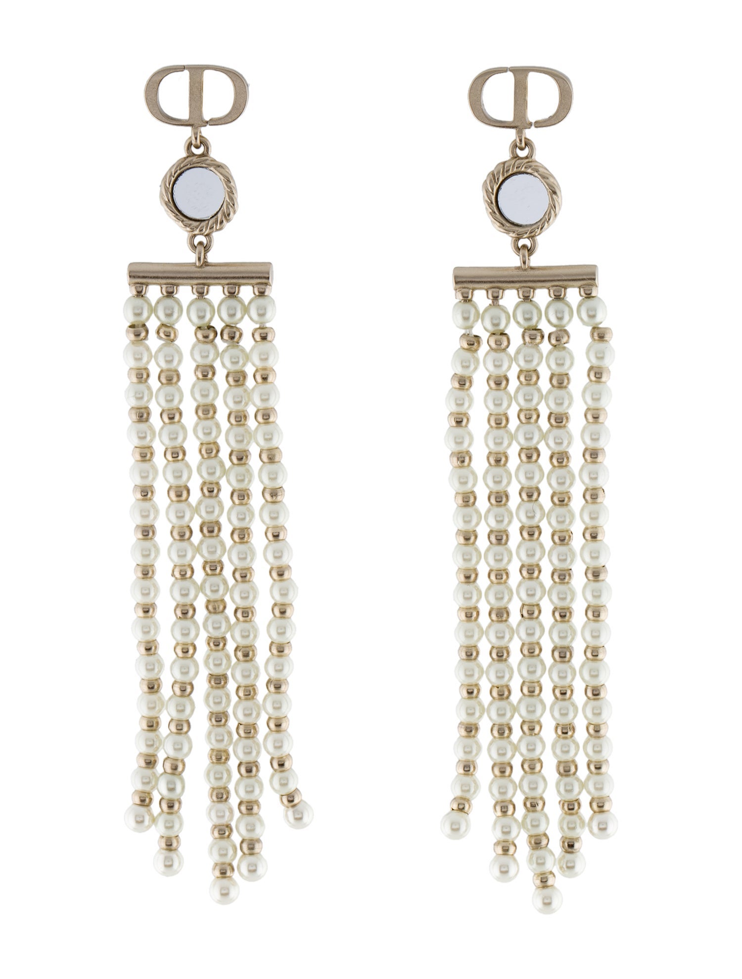 Celine Triomphe Crystal Fringe Drop Earrings - Brass Drop, Earrings ...