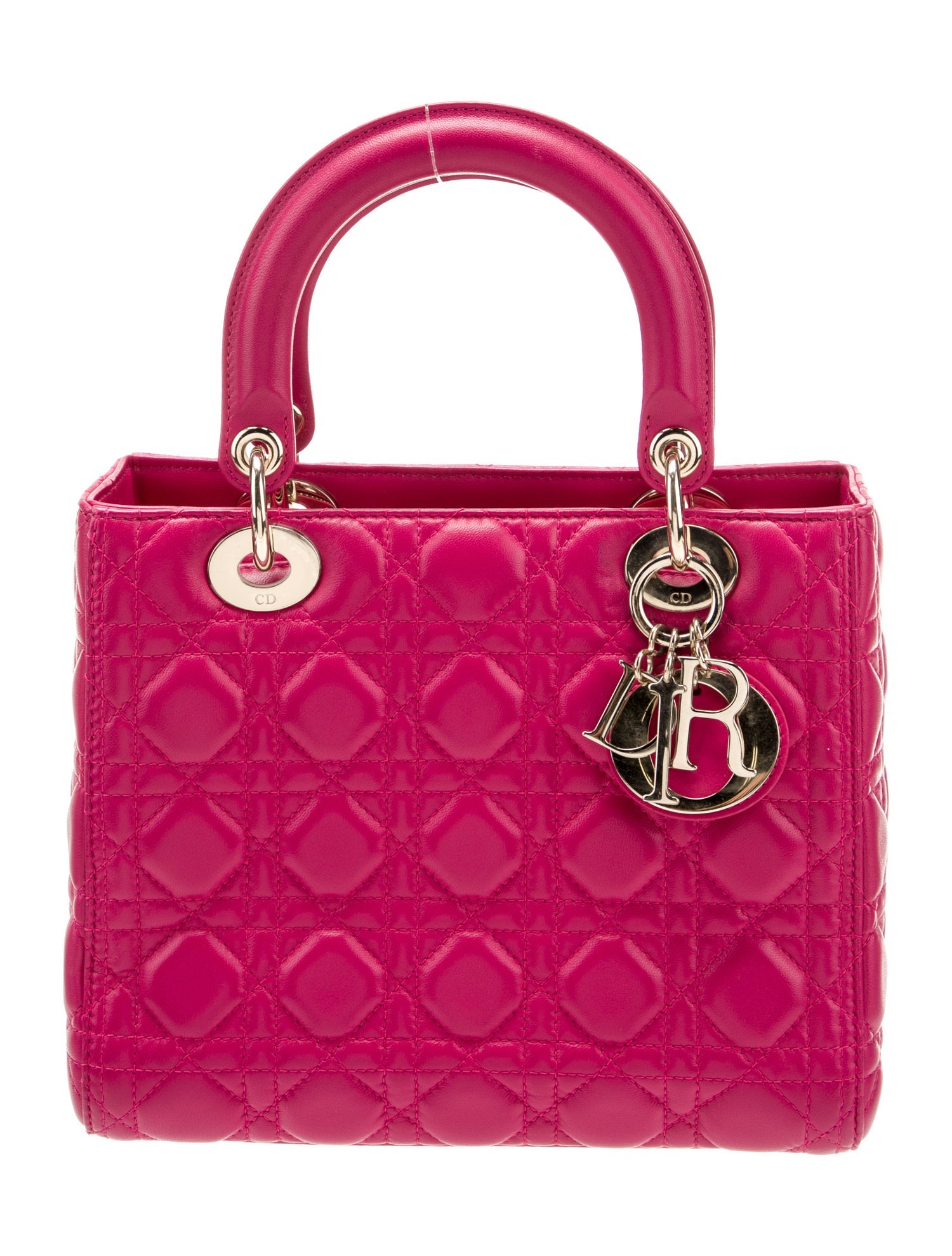 Christian Dior Large Lady Dior Bag - Red Handle Bags, Handbags ...