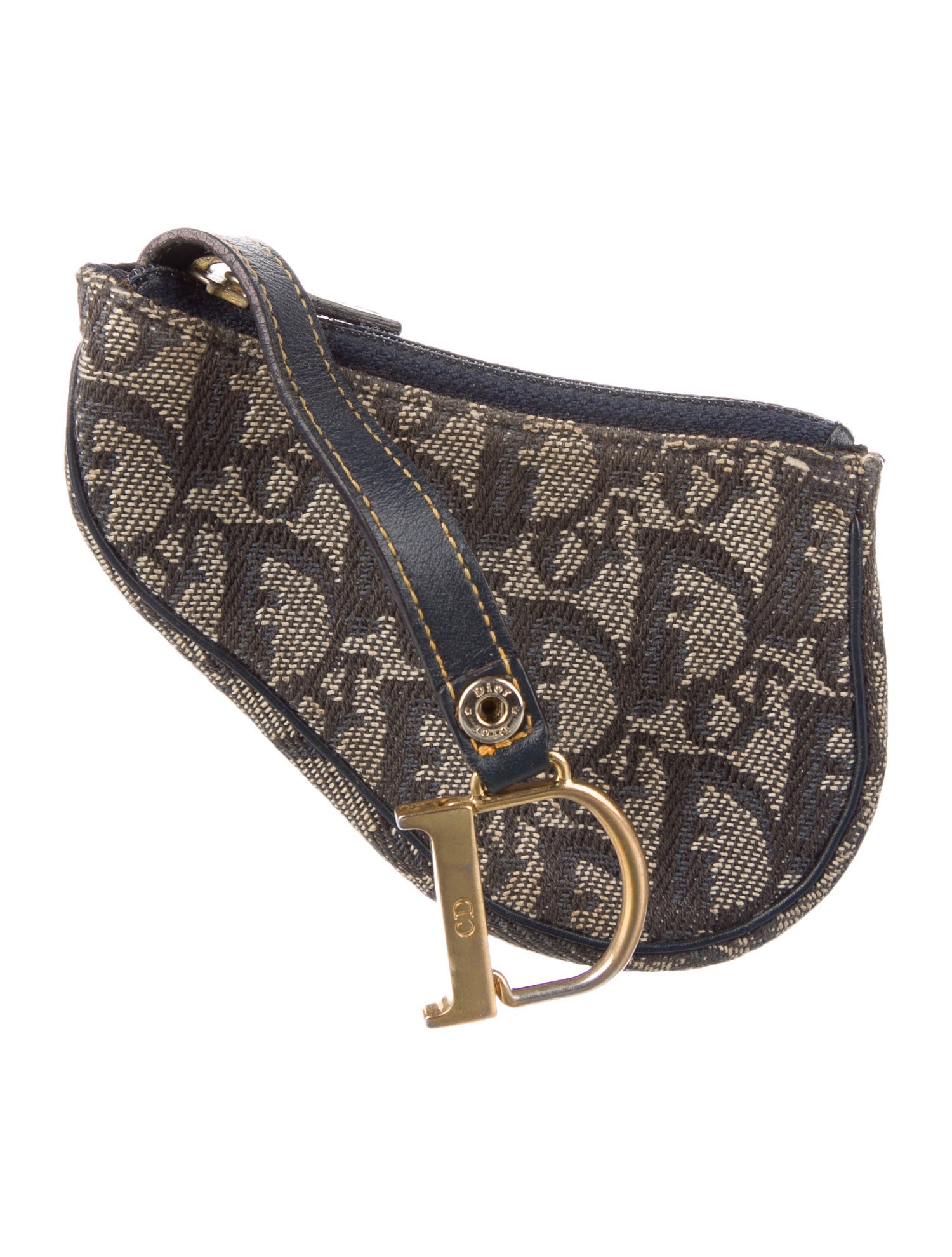 Christian Dior Oblique Jacquard Key Holder - Blue Keychains ...